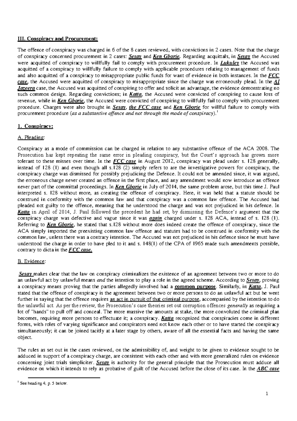 Conspiracy and Procurement: Analyzing Legal Cases and Implications (LAW ...