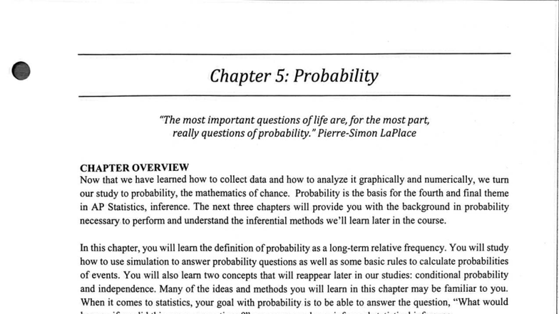 Strive for a 5: AP Statistics Chapter 5 - Probability Key Concepts ...