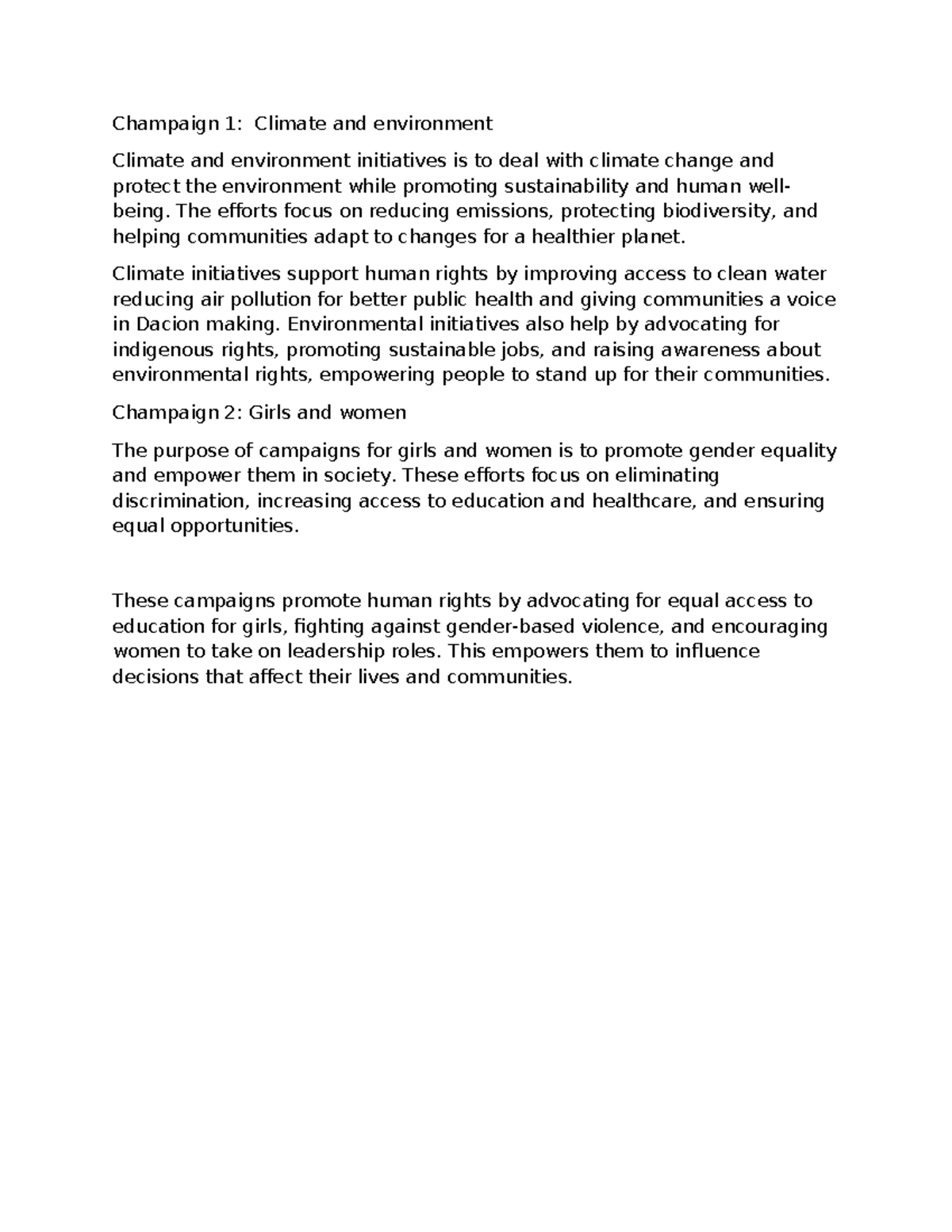 Modle two lesson five - Assignment - Champaign 1: Climate and ...