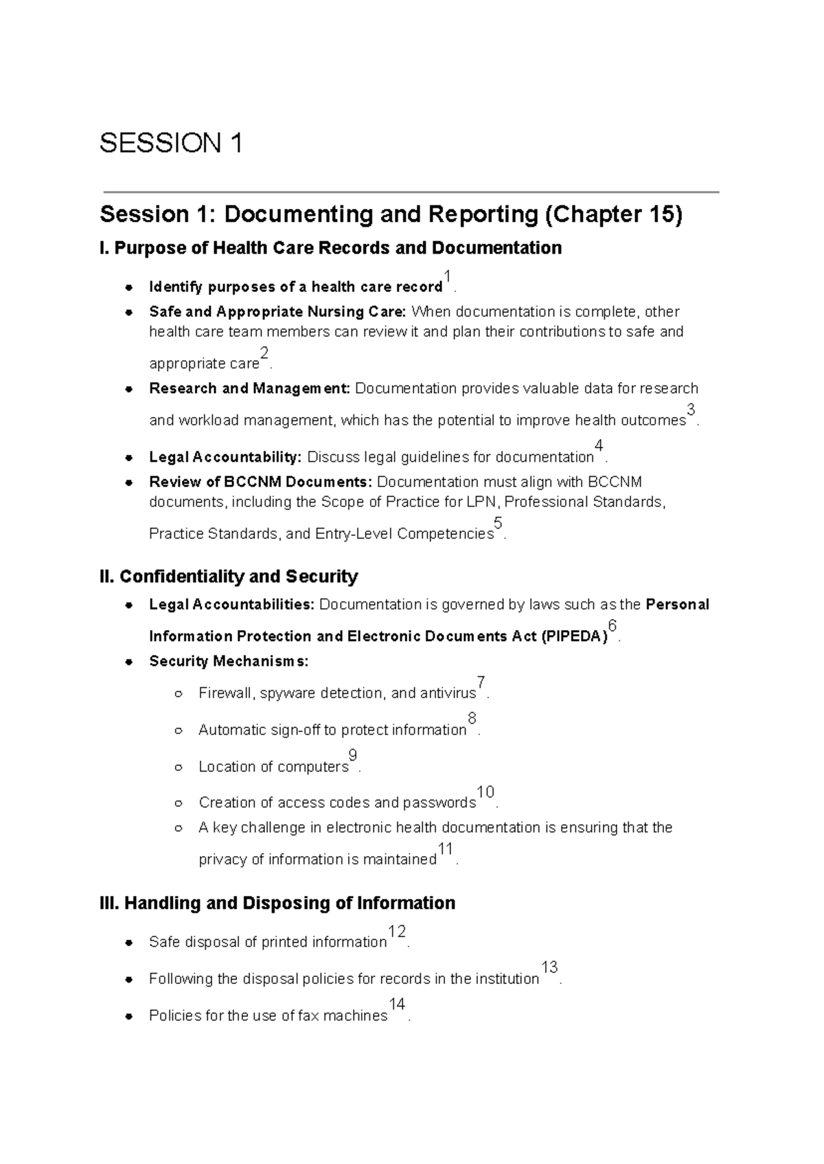INP1 Final Exam Study Notes: Documentation & Nursing Process - Studocu