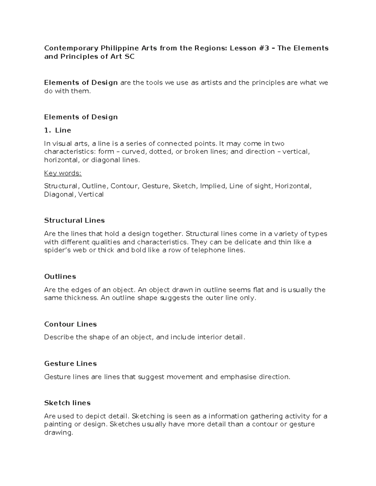 CPAR - Lesson #1: Introduction to Contemporary Philippine Arts - Studocu