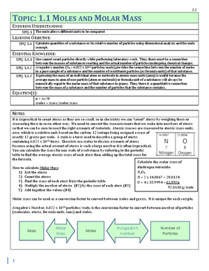 1.3 Elemental Composition of a pure substance student - 1. 1 TOPIC: 1 ...