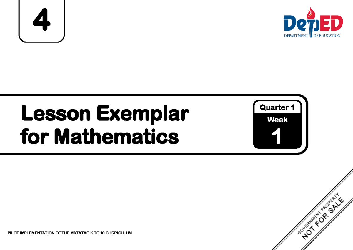 Le Mathematics 4 Q1 Week 1 Lesson Exemplar On Angles Studocu