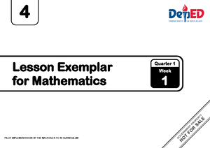 Mathematics Lesson Exemplar for Grade 4 (LE Q2 Week 3) - Studocu