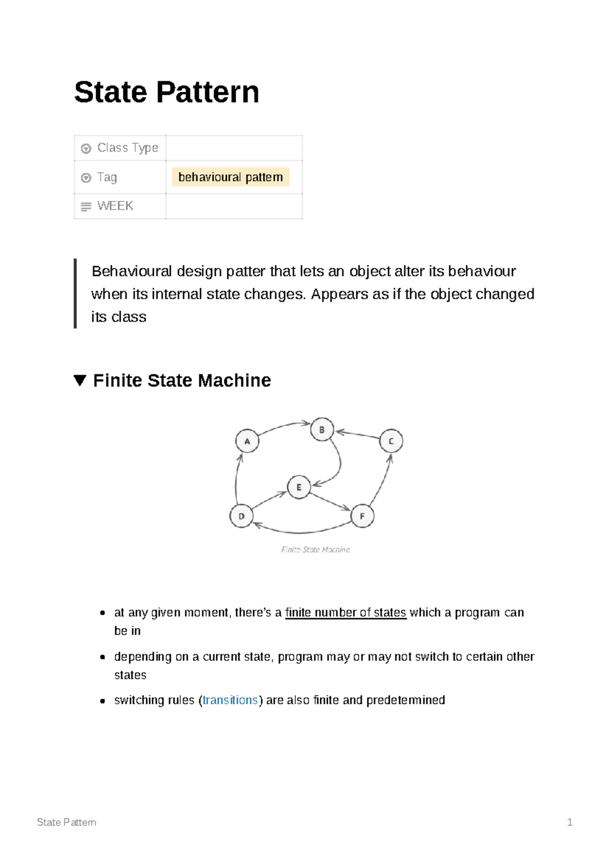 2511 State Pattern: Behavioral Design Overview and Implementation Guide ...