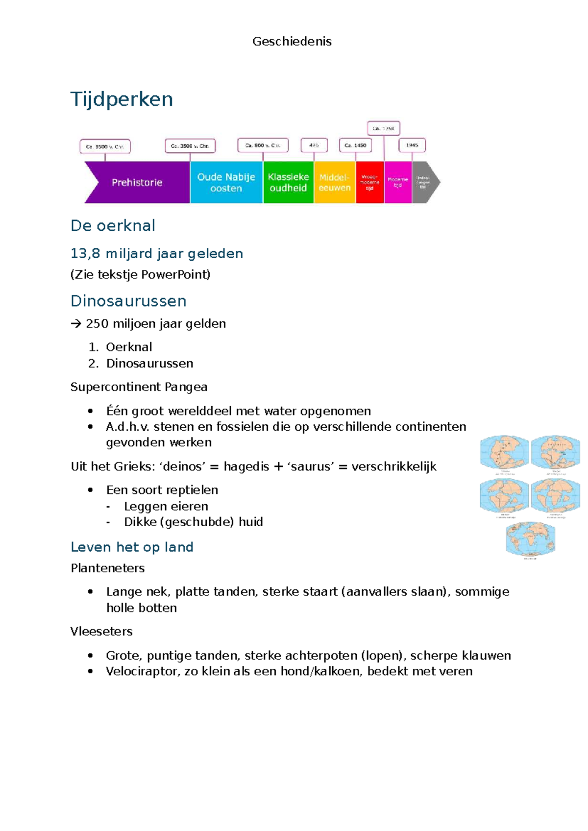 Samenvatting Geschiedenis WERO: Van Oerknal tot Oudheid - Studocu
