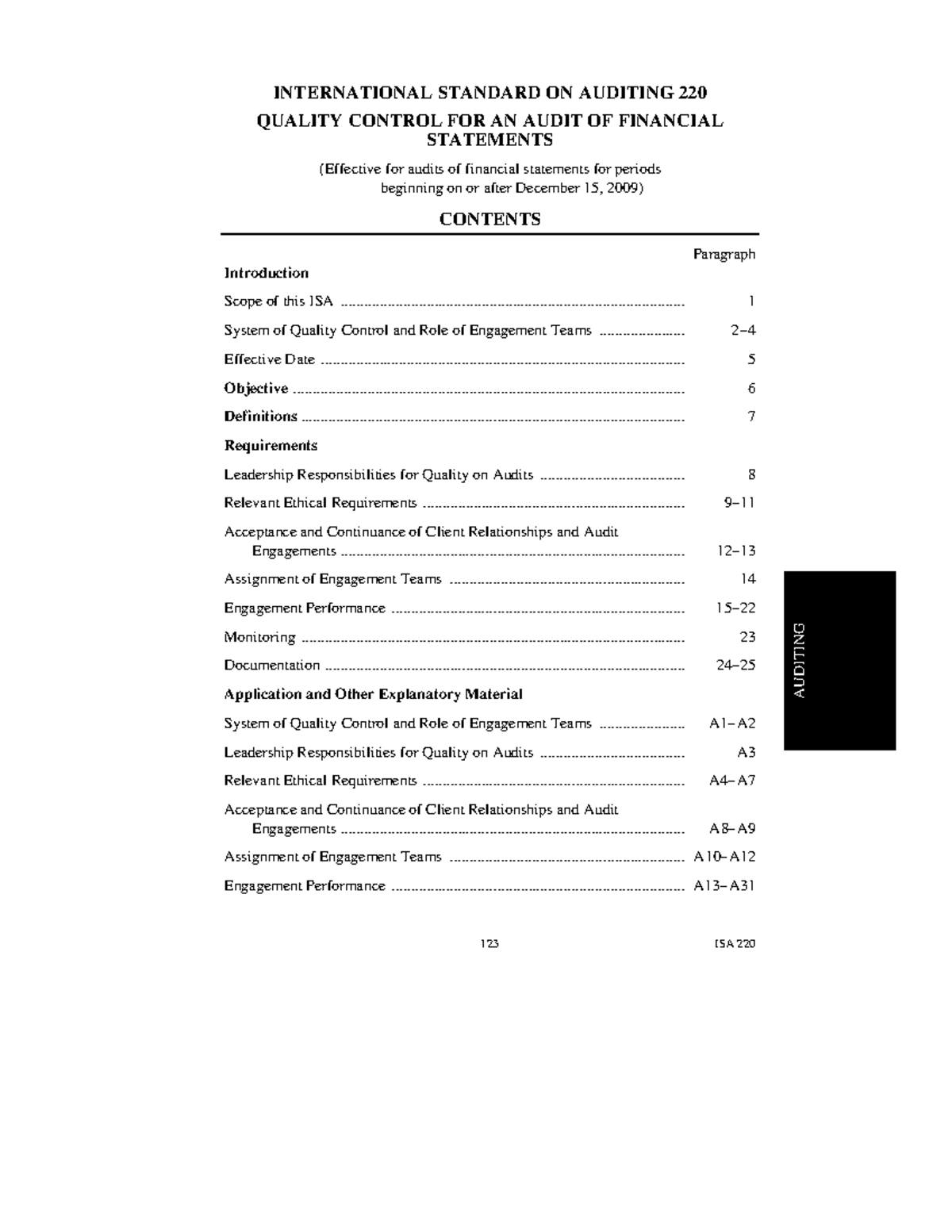 ISA 220: Quality Control for Financial Statement Audits - Key Notes ...