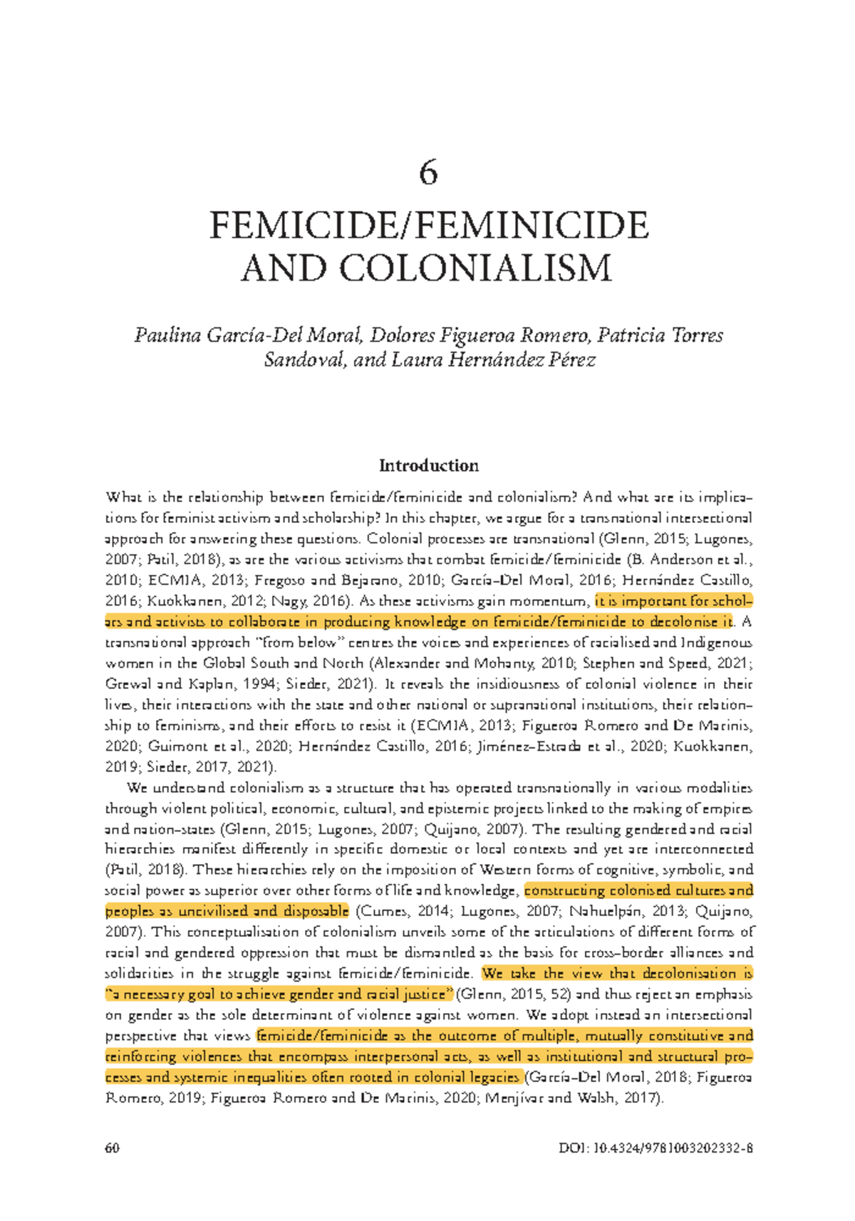 Femicide/Feminicide and Colonialism: Indigenous Women's Struggles in Focus - Studocu