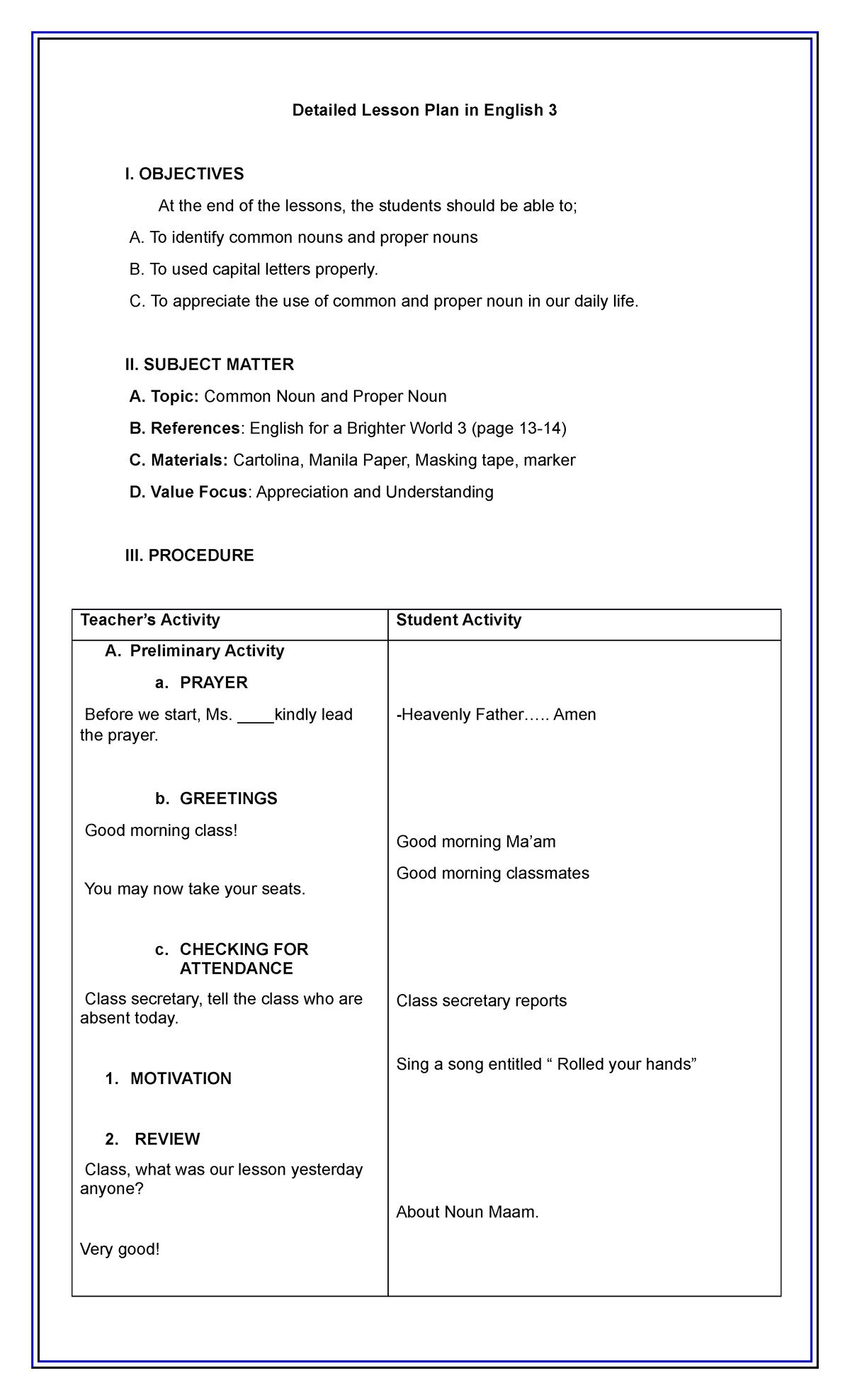Castro LP - vvvvvvvvvvvvvvvvvvvvv - Detailed Lesson Plan in English 3 I ...
