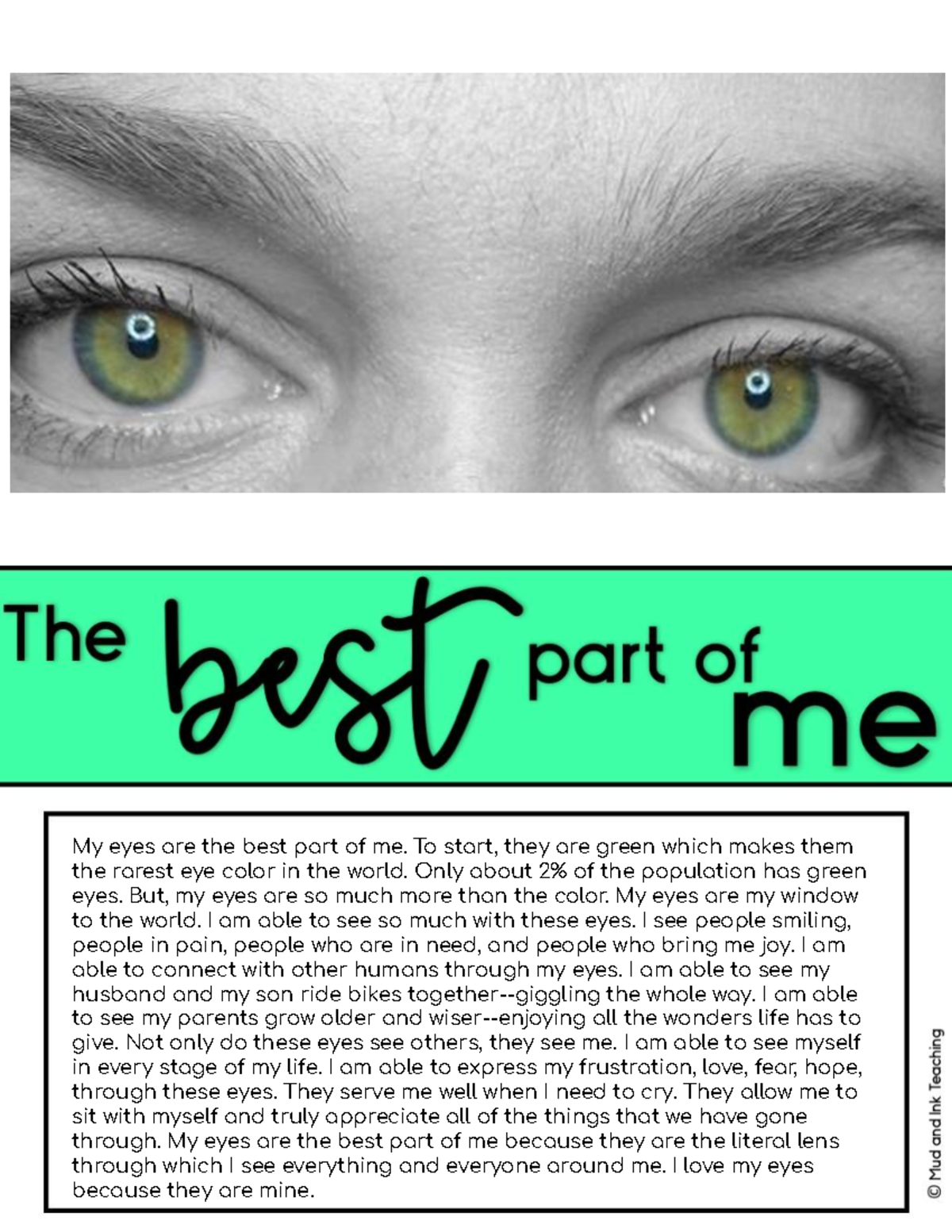 Copy of The Best Part of Me Templates - My eyes are the best part of me ...