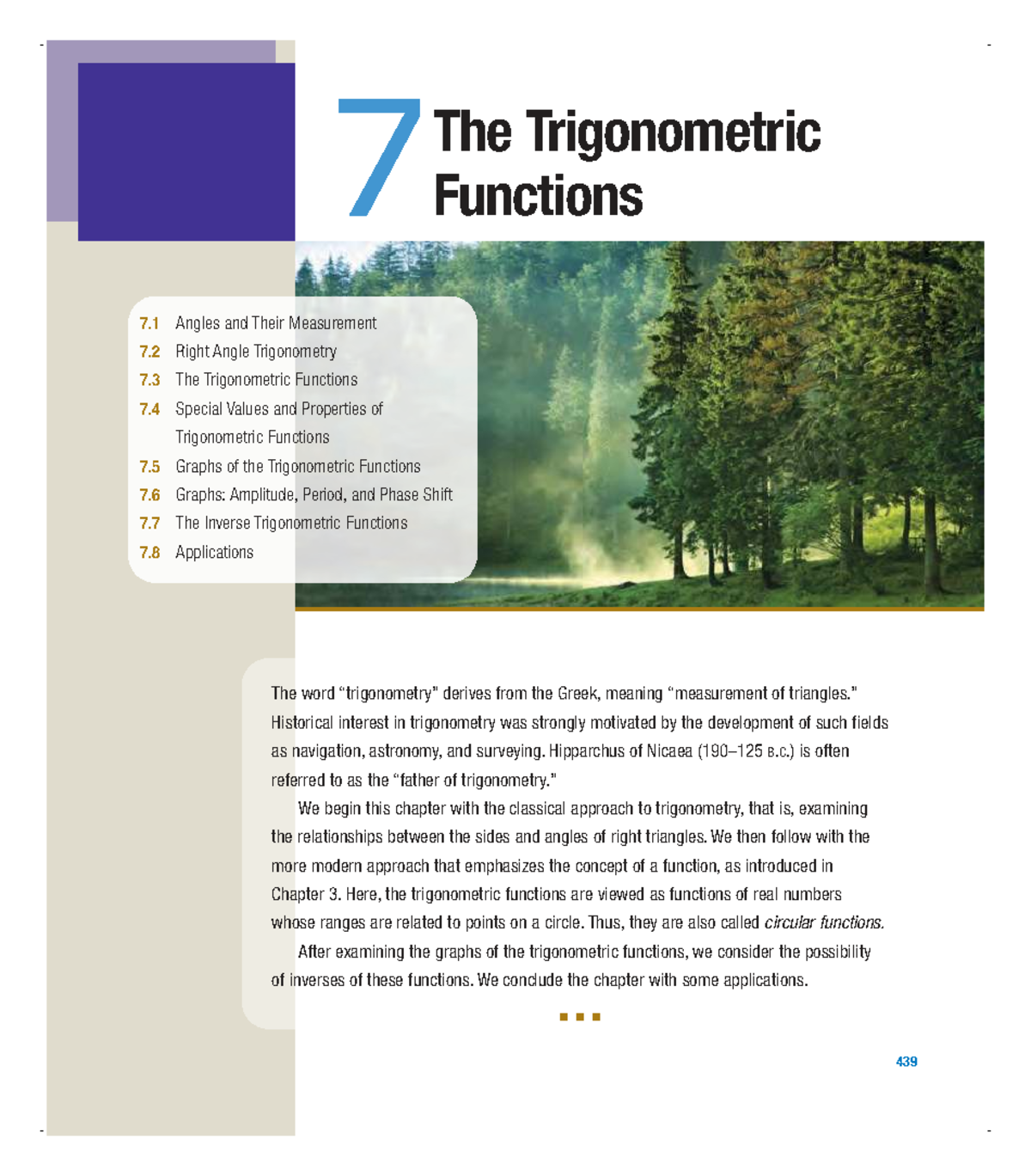 Pre Calc 825 Chapter 7: The Trigonometric Functions Overview - Studeersnel