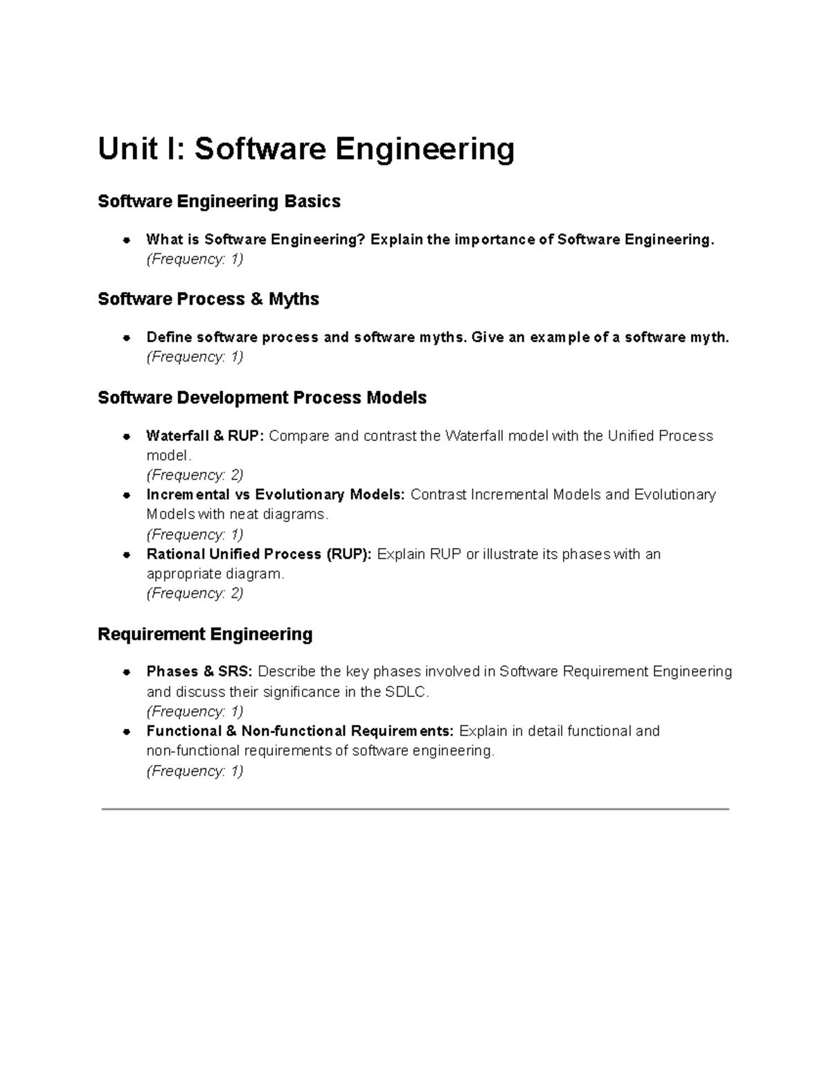 Software Engineering Overview and Key Concepts (CS101) - Studocu
