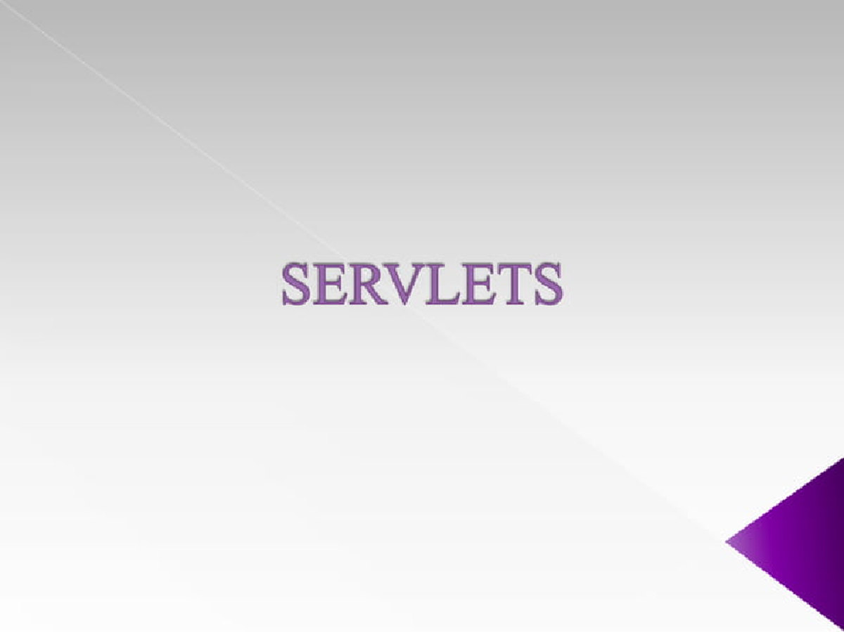 Java Servlets Presentation Ppt Notes For Web Development Studocu