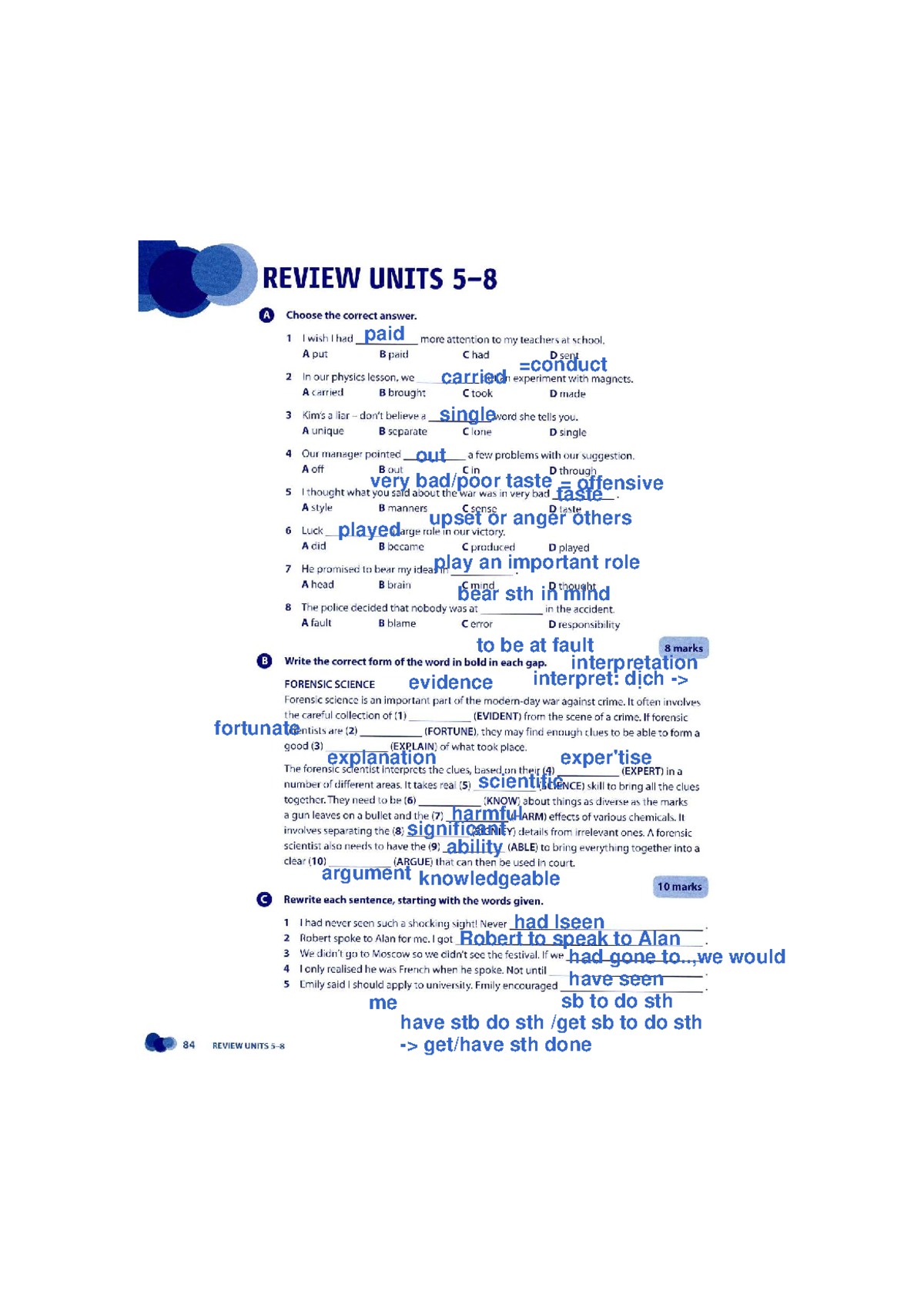 Grammar Midterm Test Review and Key Concepts - Studocu