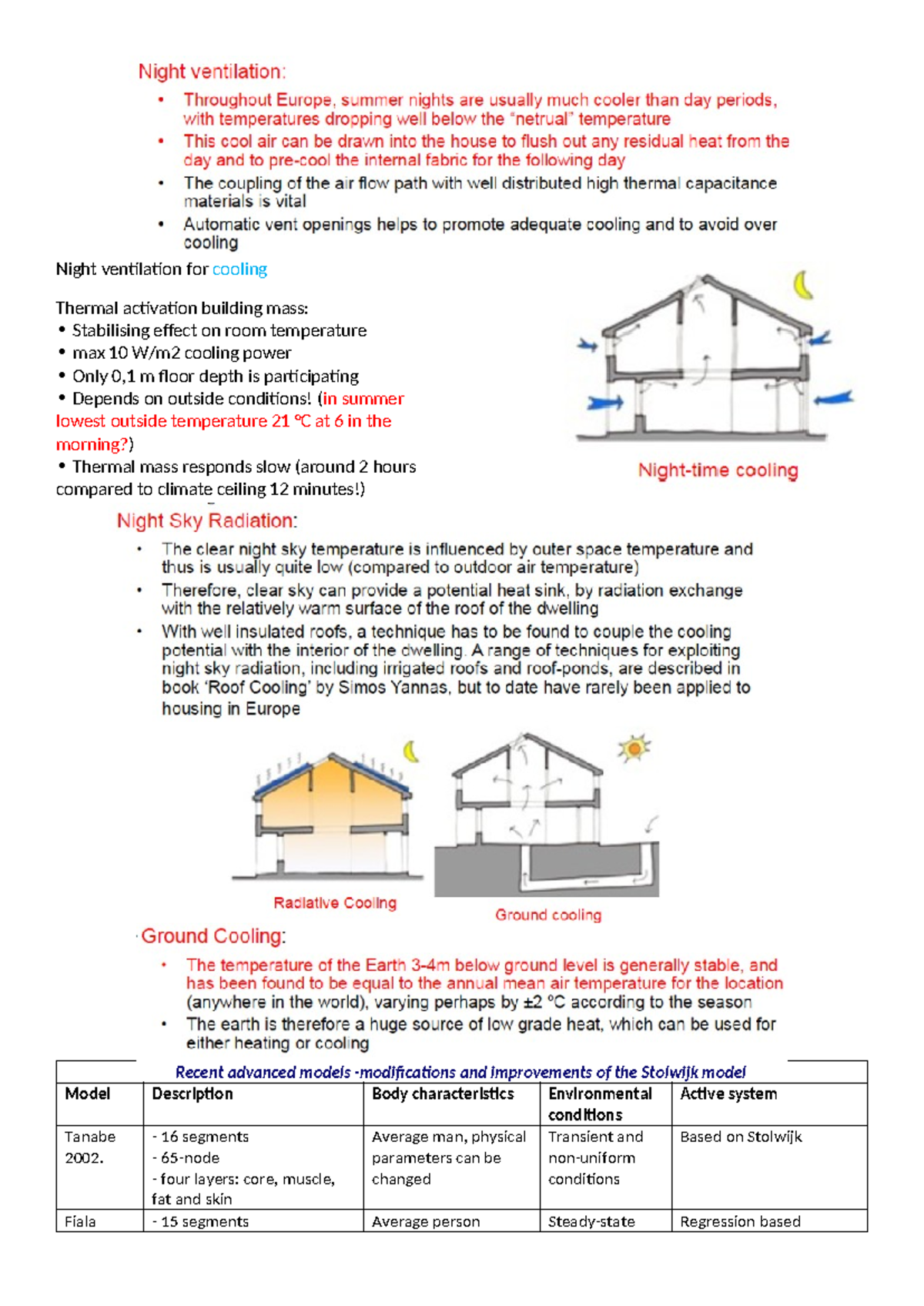 Building Services Notes: Night Ventilation & Thermal Activation Model ...