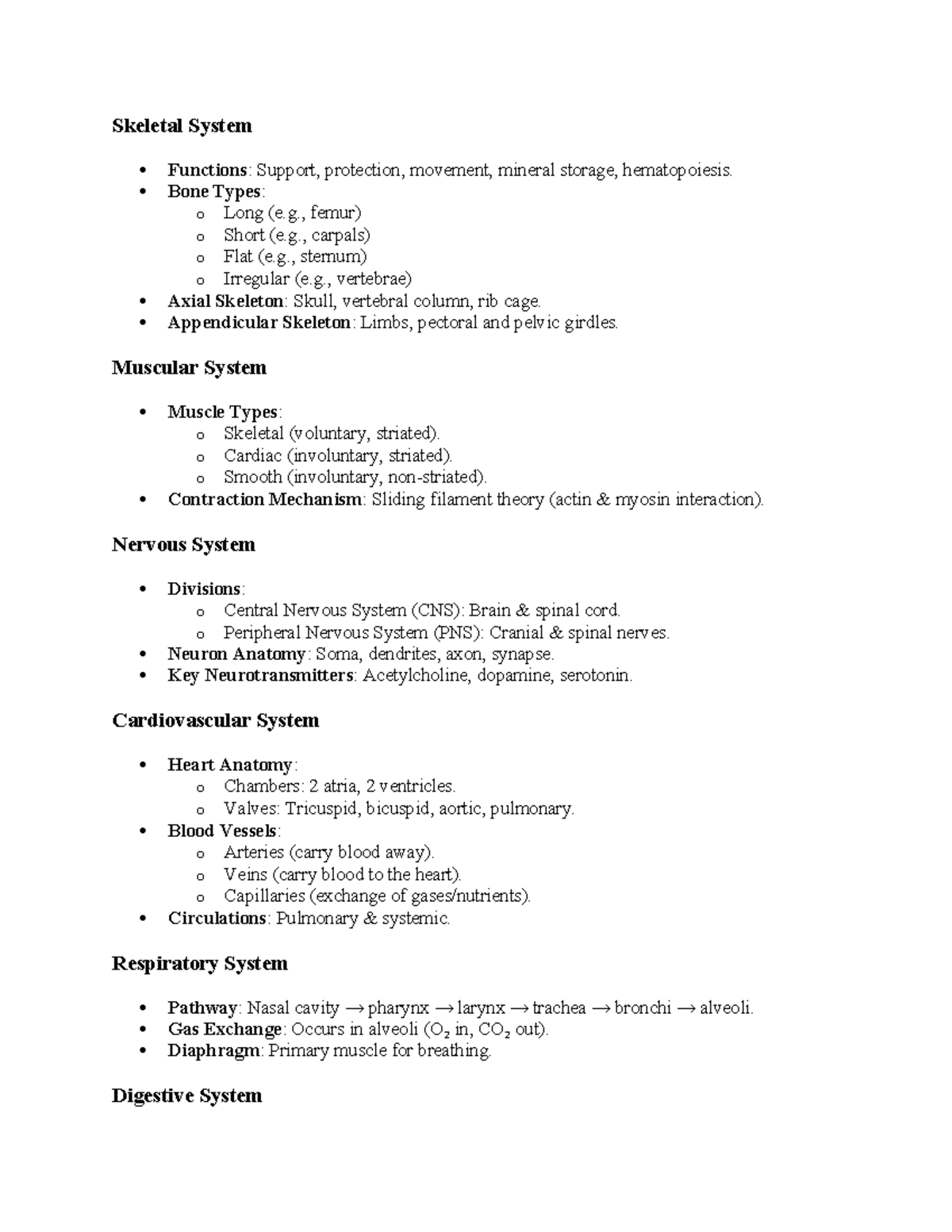 Anatomy revieer - Skeletal System Functions: Support, protection ...