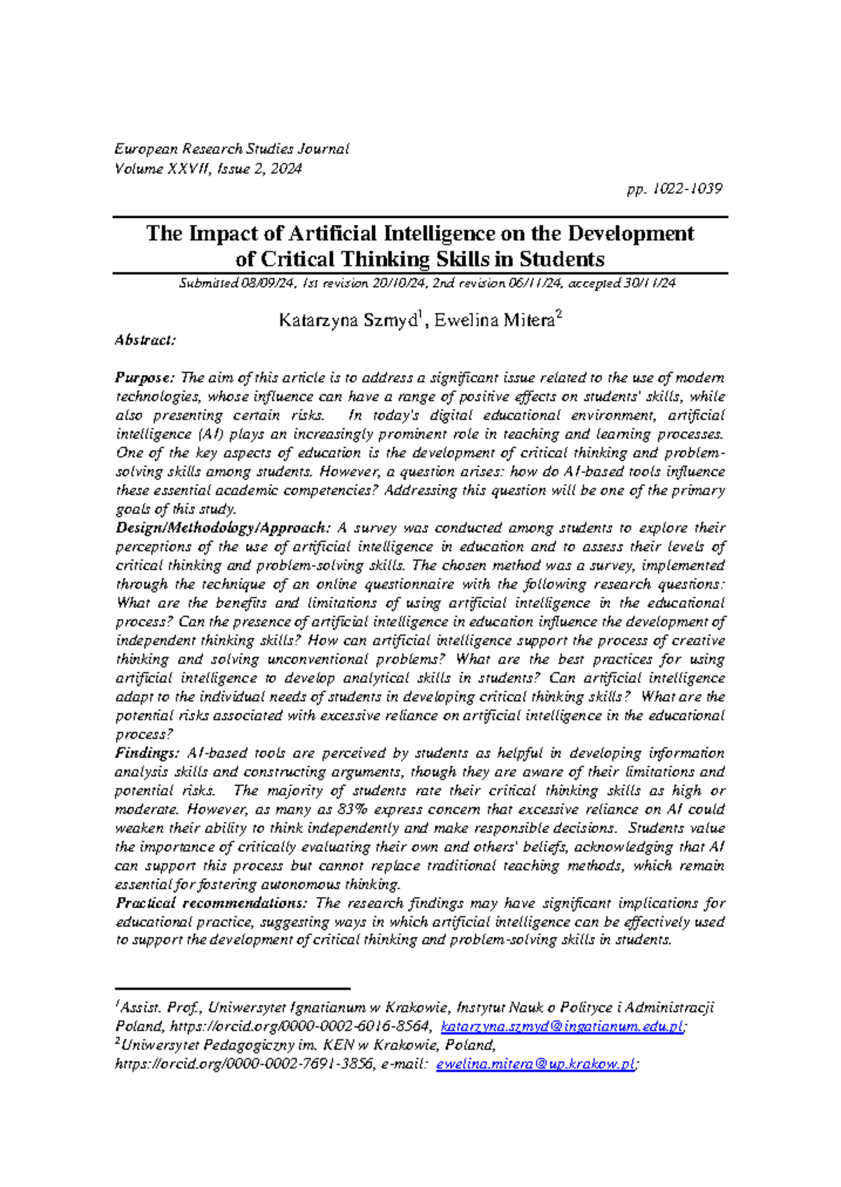 The Impact of AI on Critical Thinking Skills in Students: Research ...