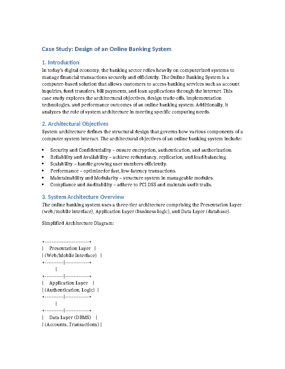 Case Study: Online Banking System Design and Architecture Analysis ...