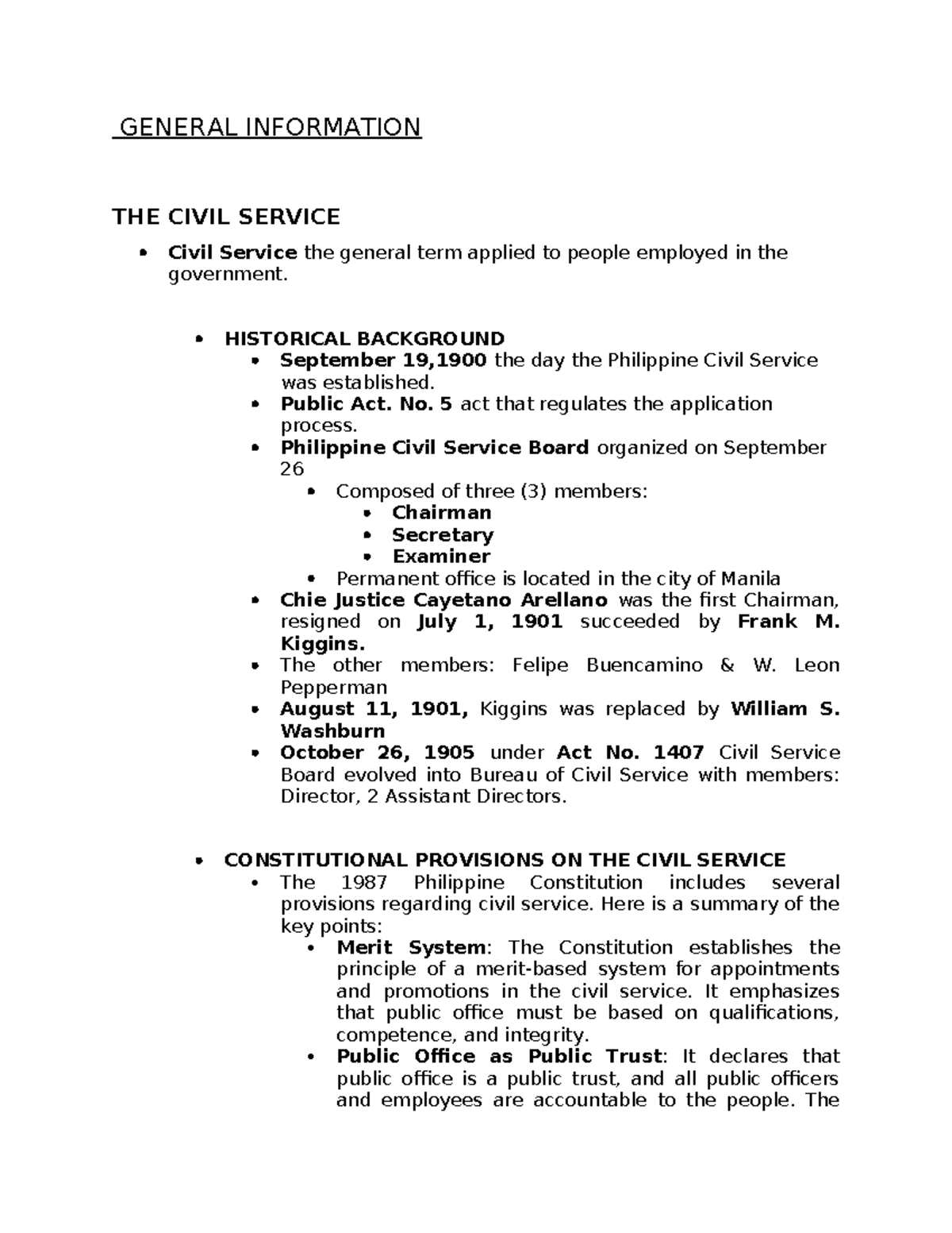 Philippine Civil Service Overview: Key Historical and Constitutional ...