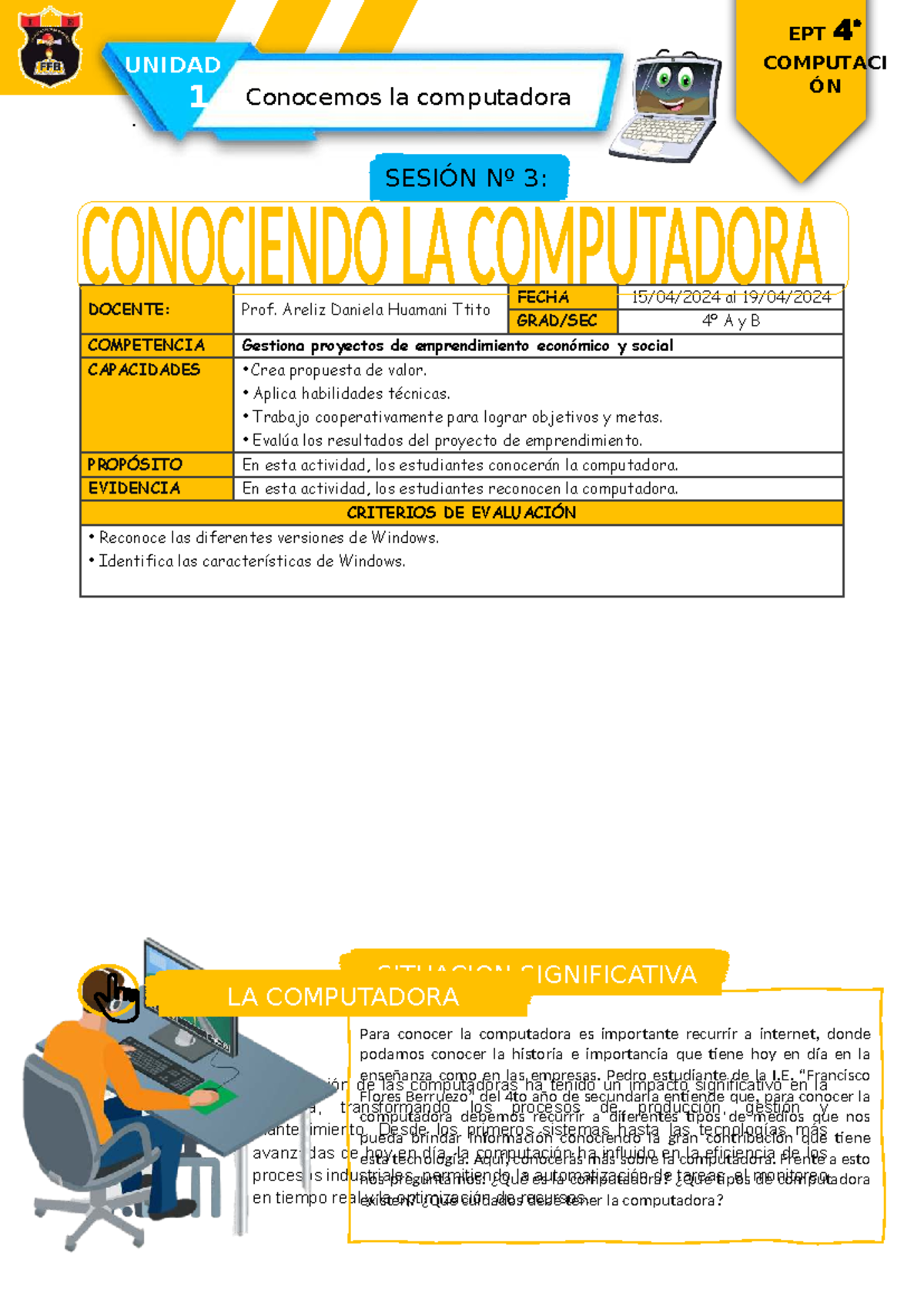 EPT COMPUTACIÓN UNIDAD 1: Conociendo la Computadora - Actividad N3 - Studocu
