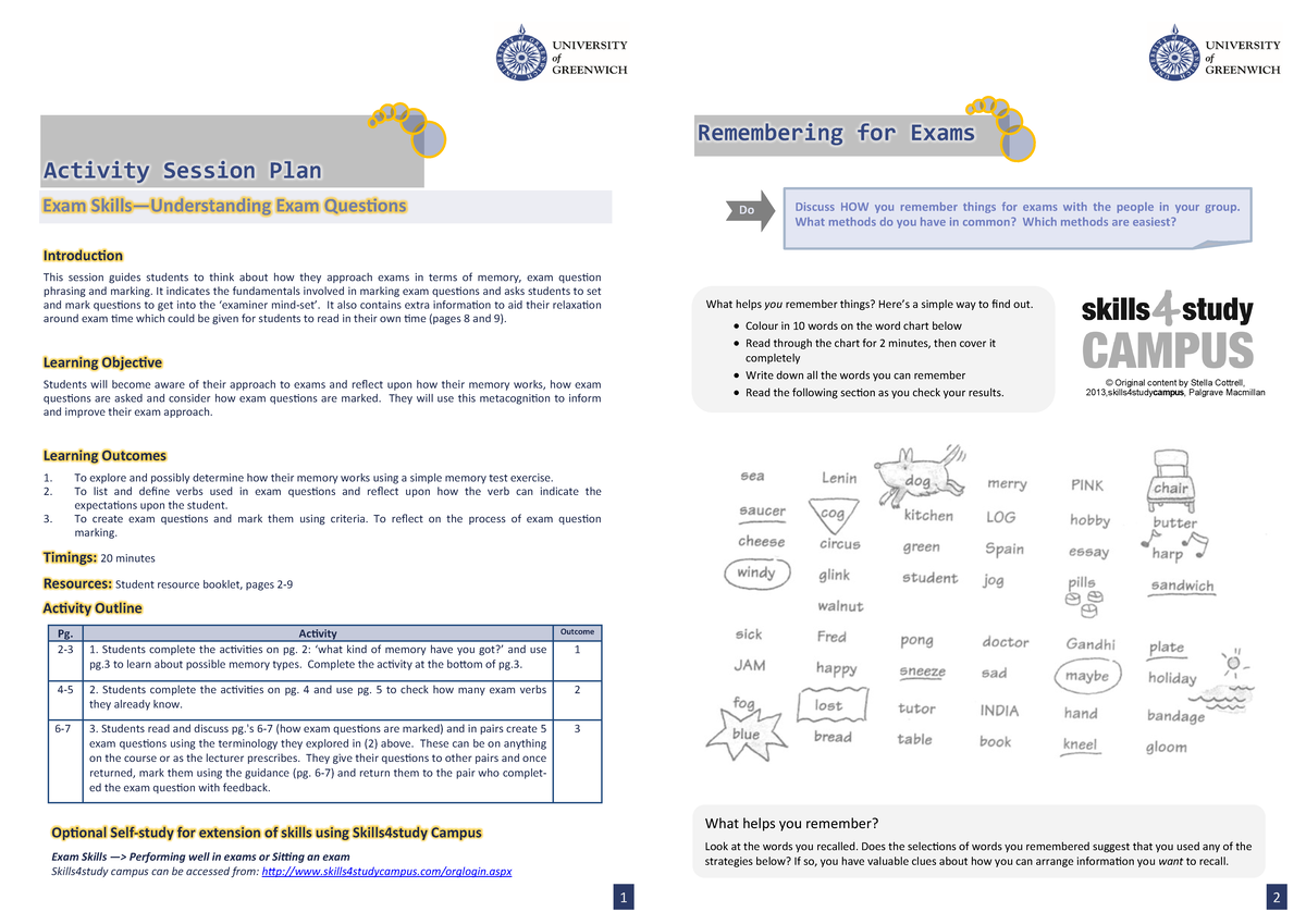 Exam Skills Understanding Exam Questions - Introduction This session ...