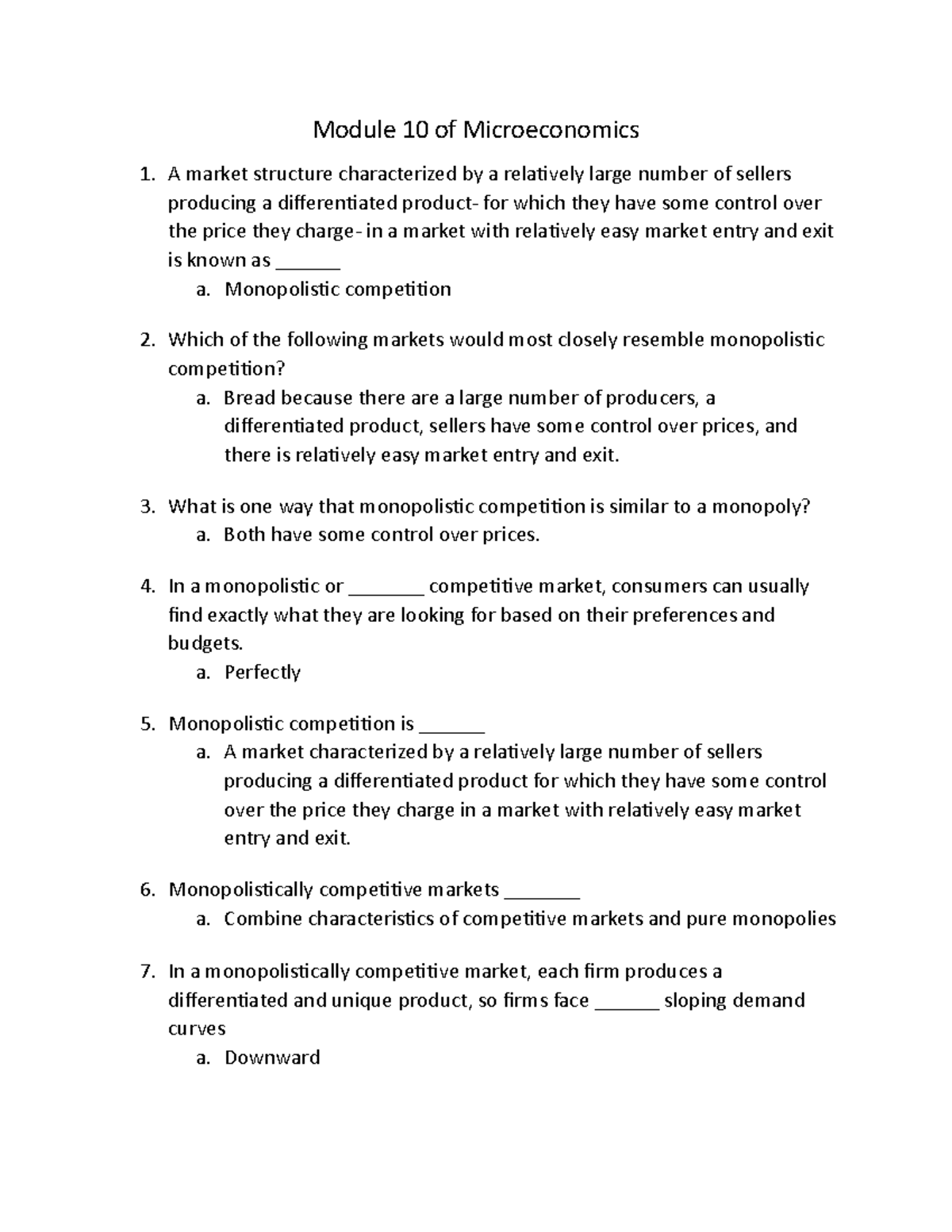 Module 10 of Microeconomics 2 sets - Module 10 of Microeconomics A ...
