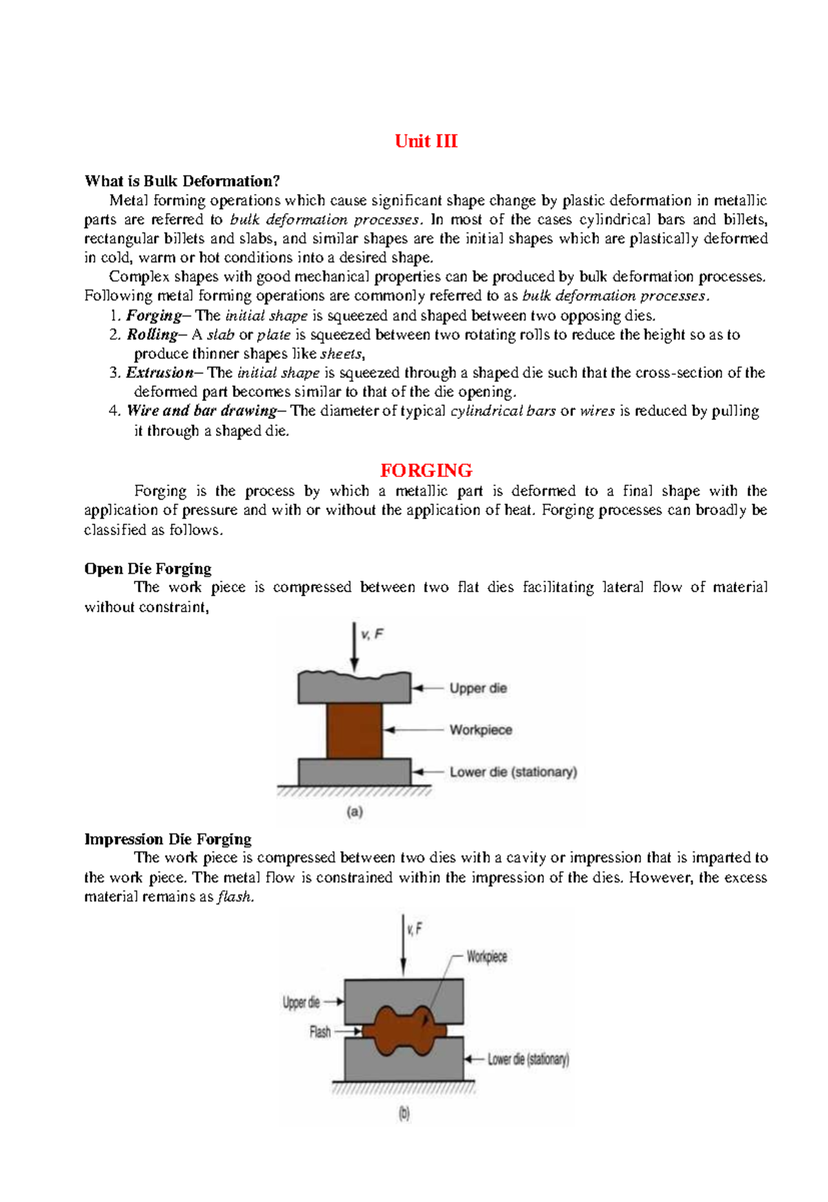 MP1(U3) - Manufacturing Lecture Notes - Unit III What is Bulk ...