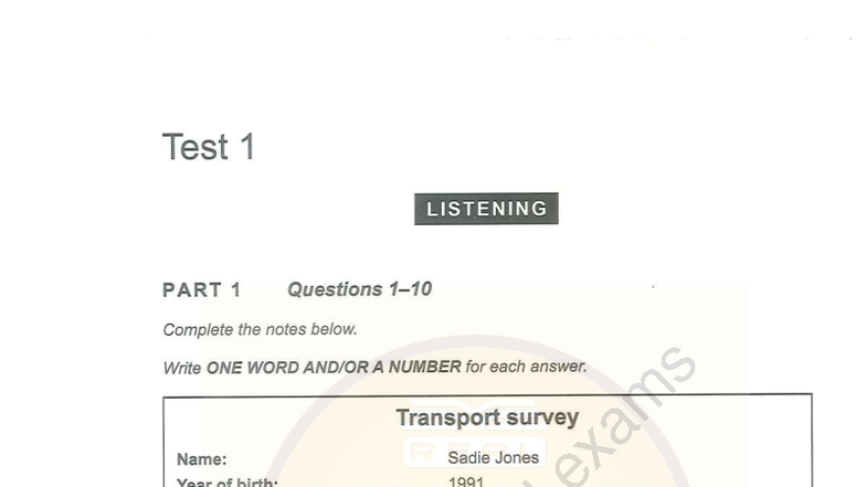 Cam 18 - Vocabulary Exam Samples - Studocu