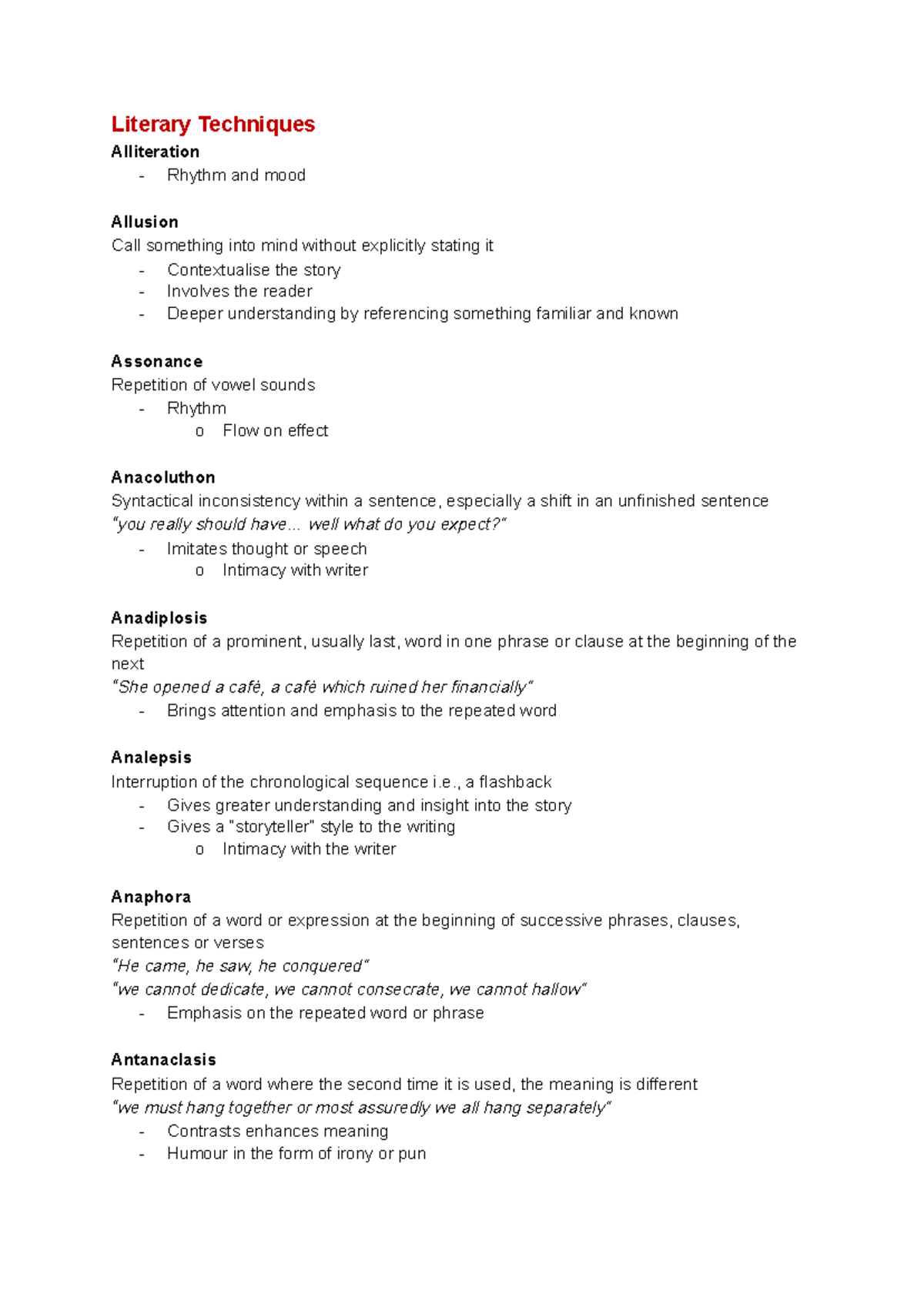 Literary Techniques Overview: Alliteration, Rhythm, and More (ENG101 ...