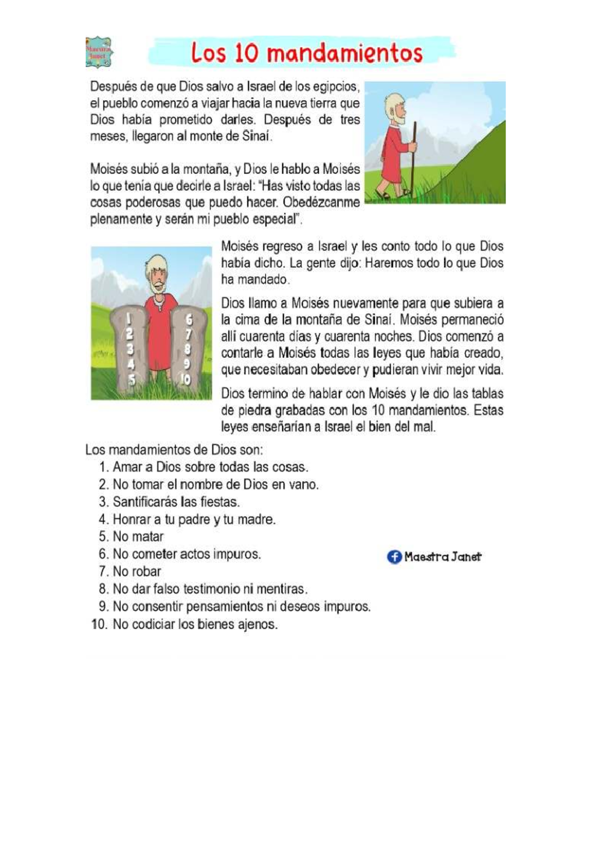 LOS 10 Mandamientos - Estudio de Maestra Janet - Studocu
