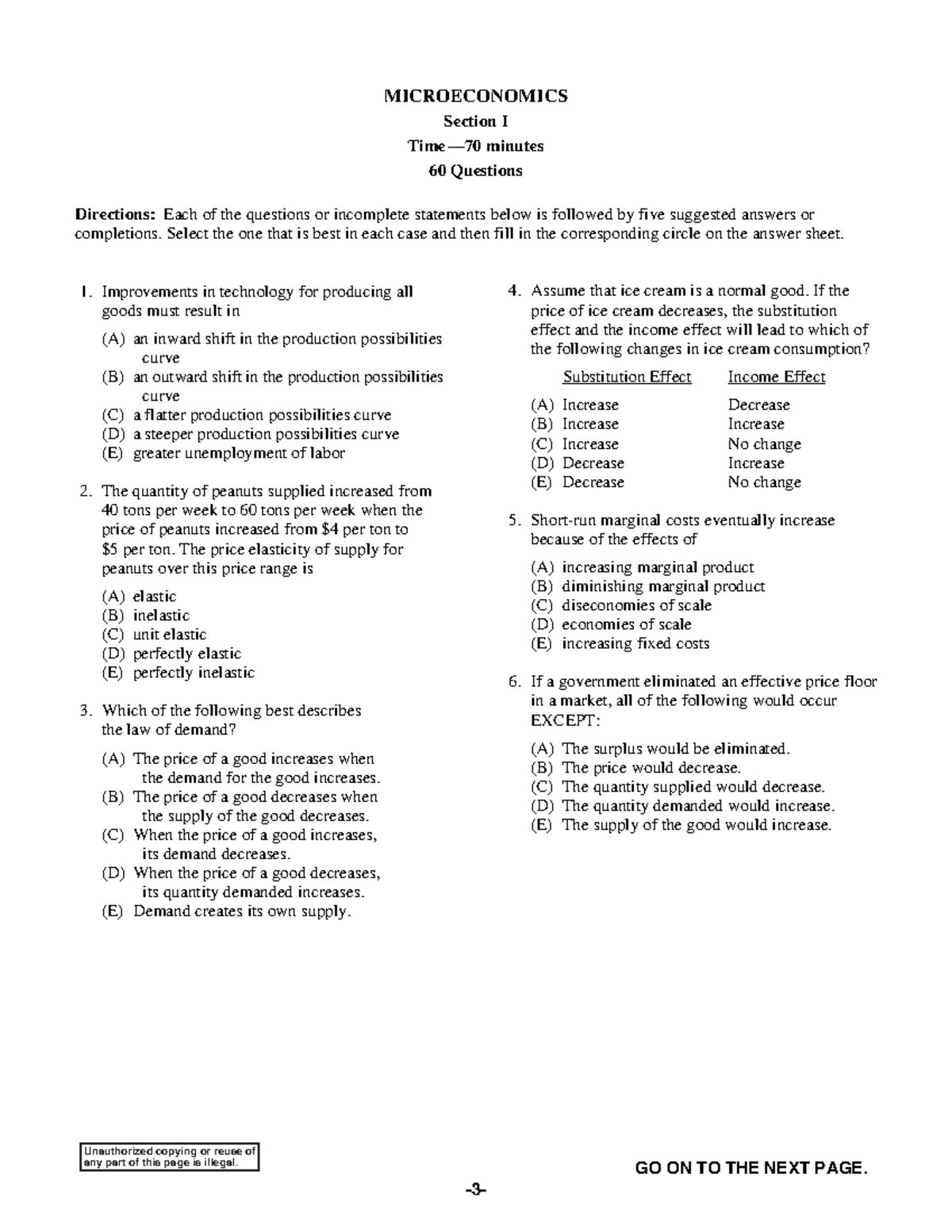 AP Micro 2014 Practice Exam Review Questions and Answers - Studocu