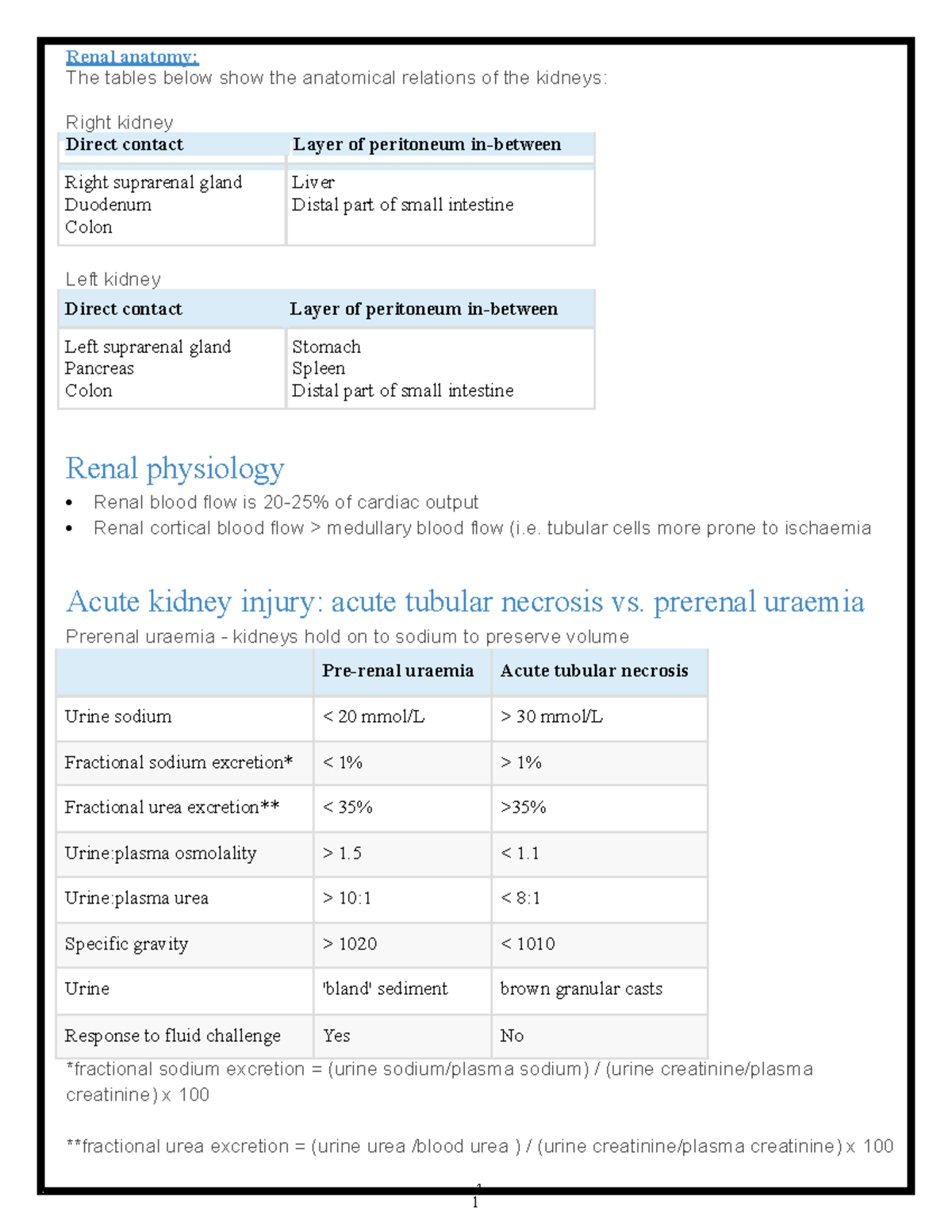 Nephrology Lecture Notes (NEPH 101): Anatomy, Physiology & Pathology ...