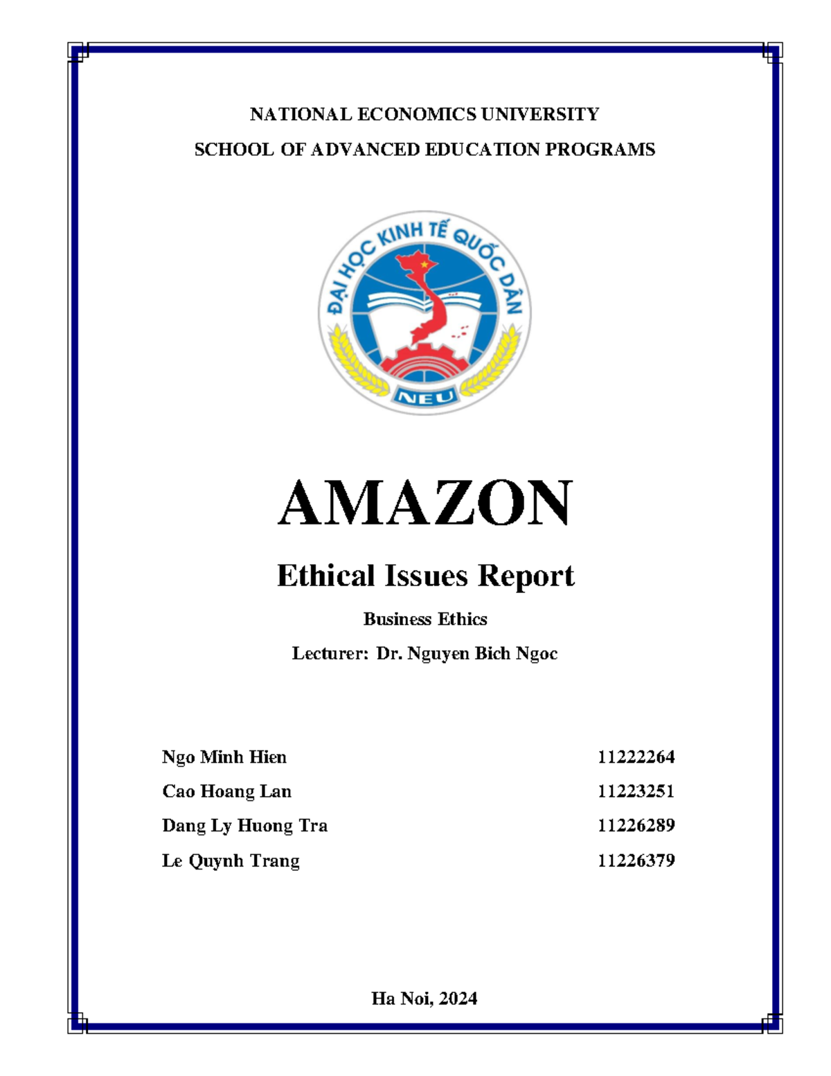 BE-11223251-Final Report on Ethical Issues of Amazon Business Ethics ...