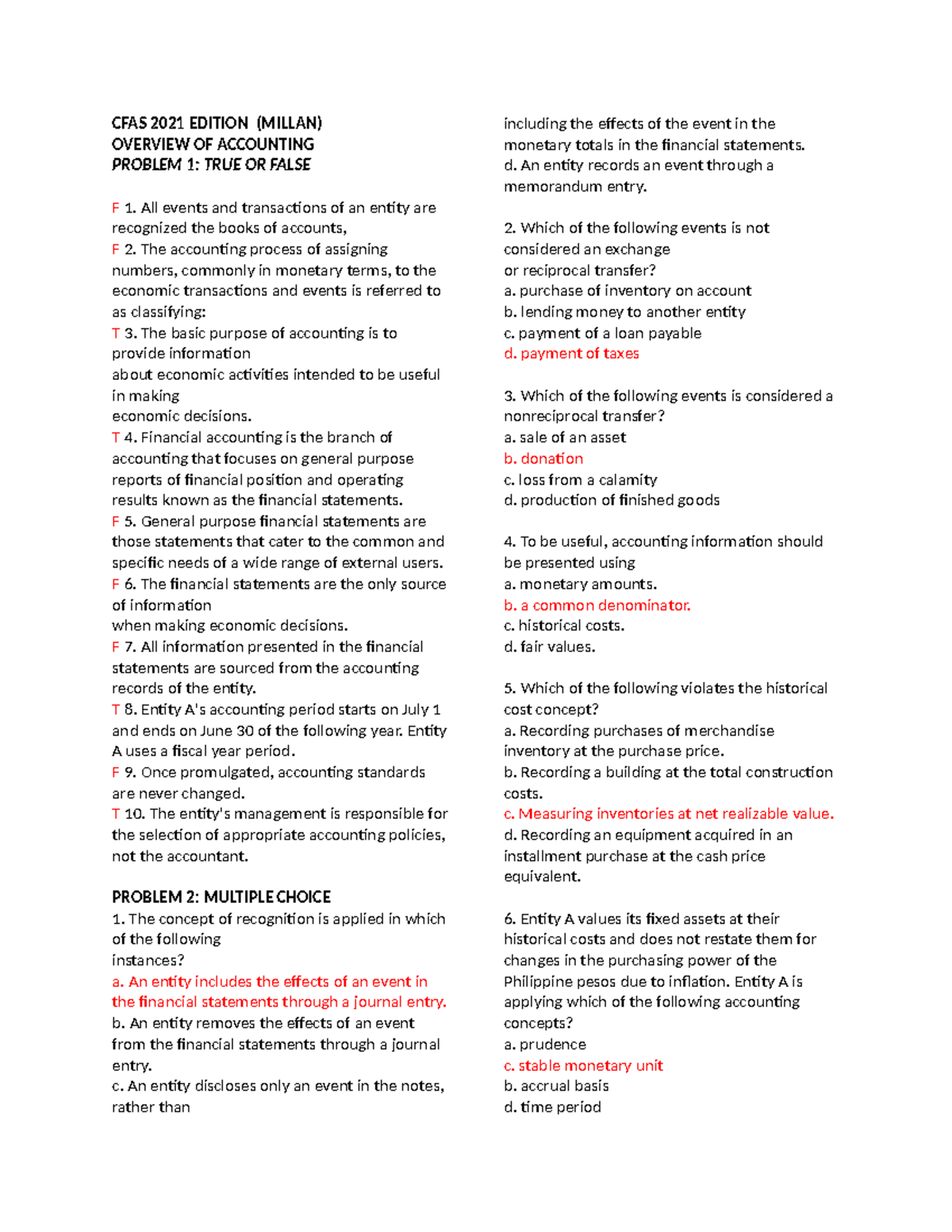 671774099 CFAS Millan Answer Key for Chapters 1 to 4 (2021 Edition ...
