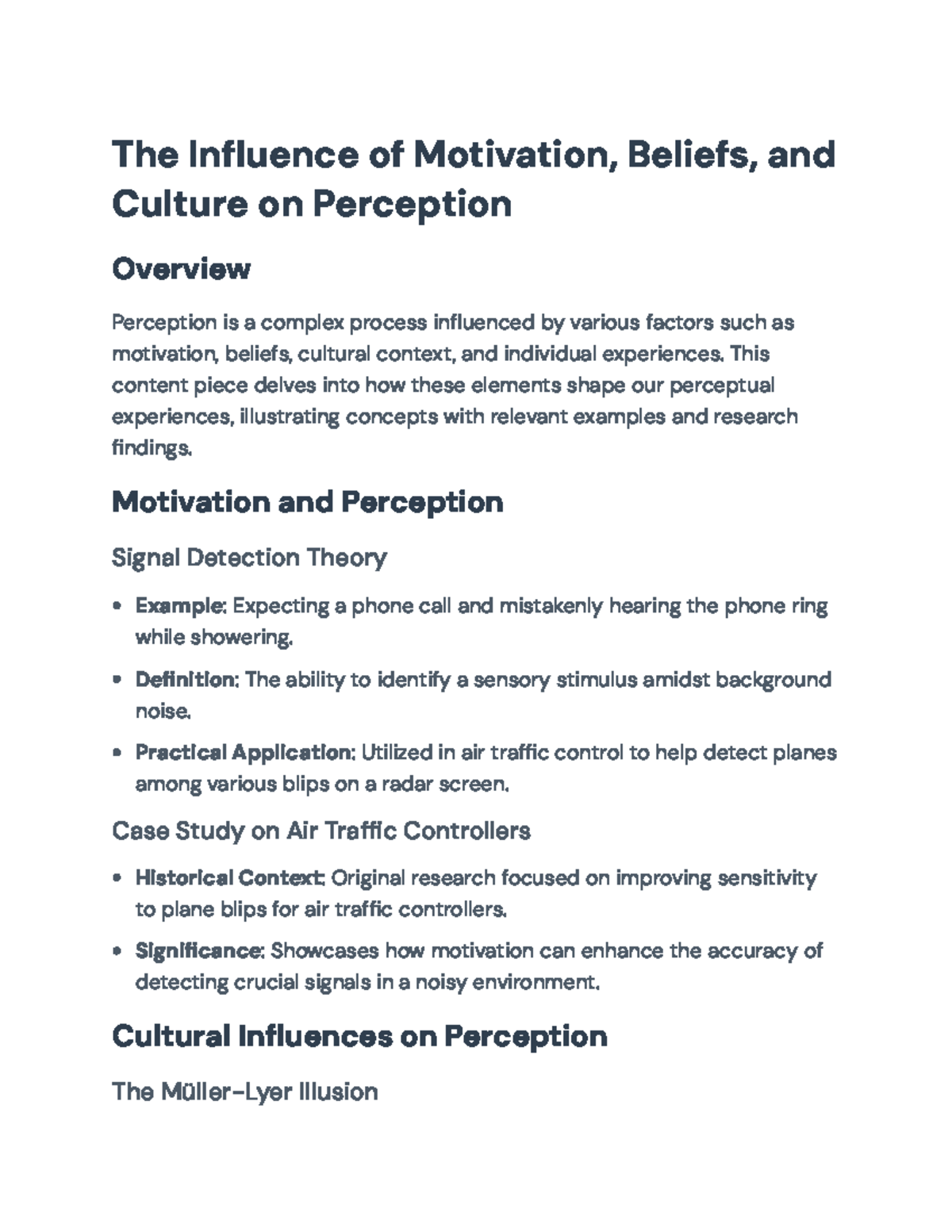 The Influence of Motivation, Beliefs, and Culture on Perception ...