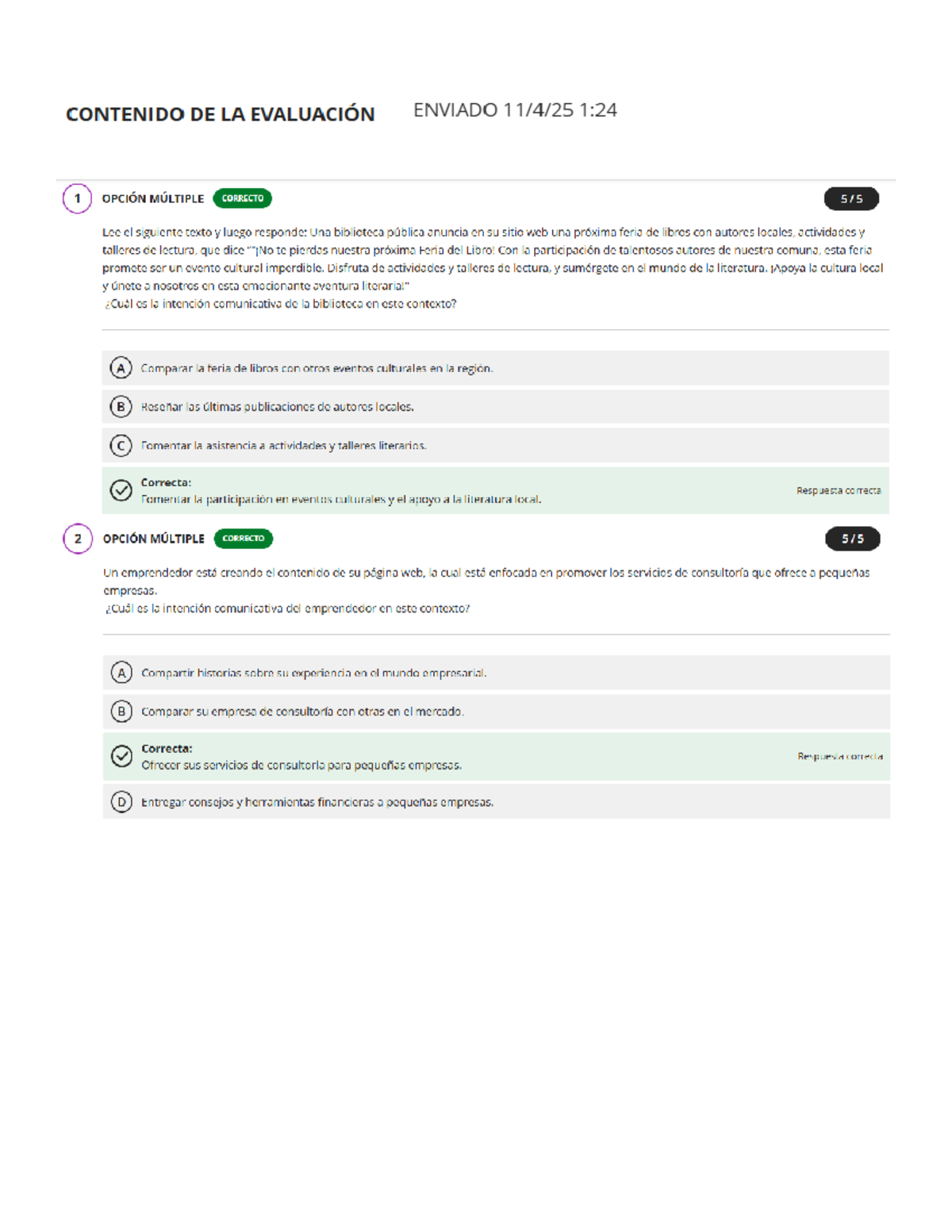 2025-1B - Comunicación y Redacción 101 - Prueba 1: Evaluación de Comprensión - Studocu