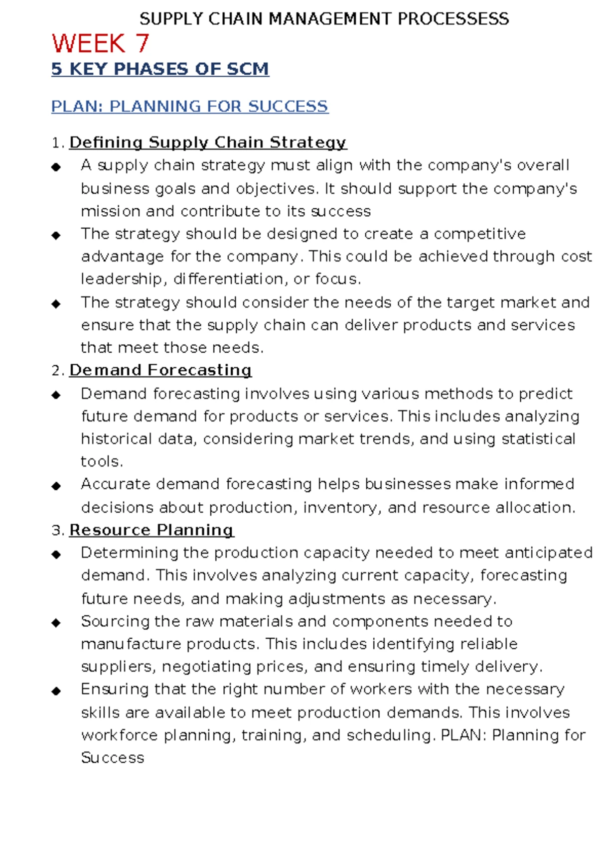 SCMH311 - Prelim Reviewer: Key Concepts in Supply Chain Management ...