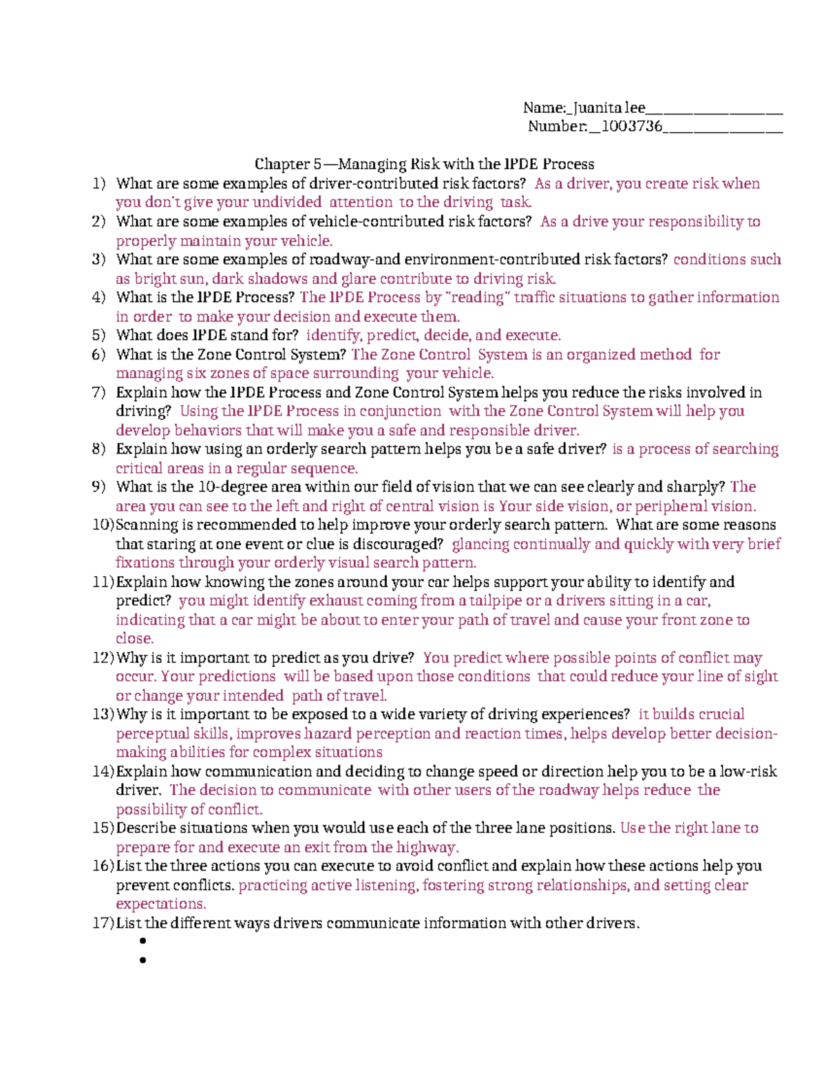 Chapter 5 Review Questions: Risk Factors & IPDE Process - Studocu