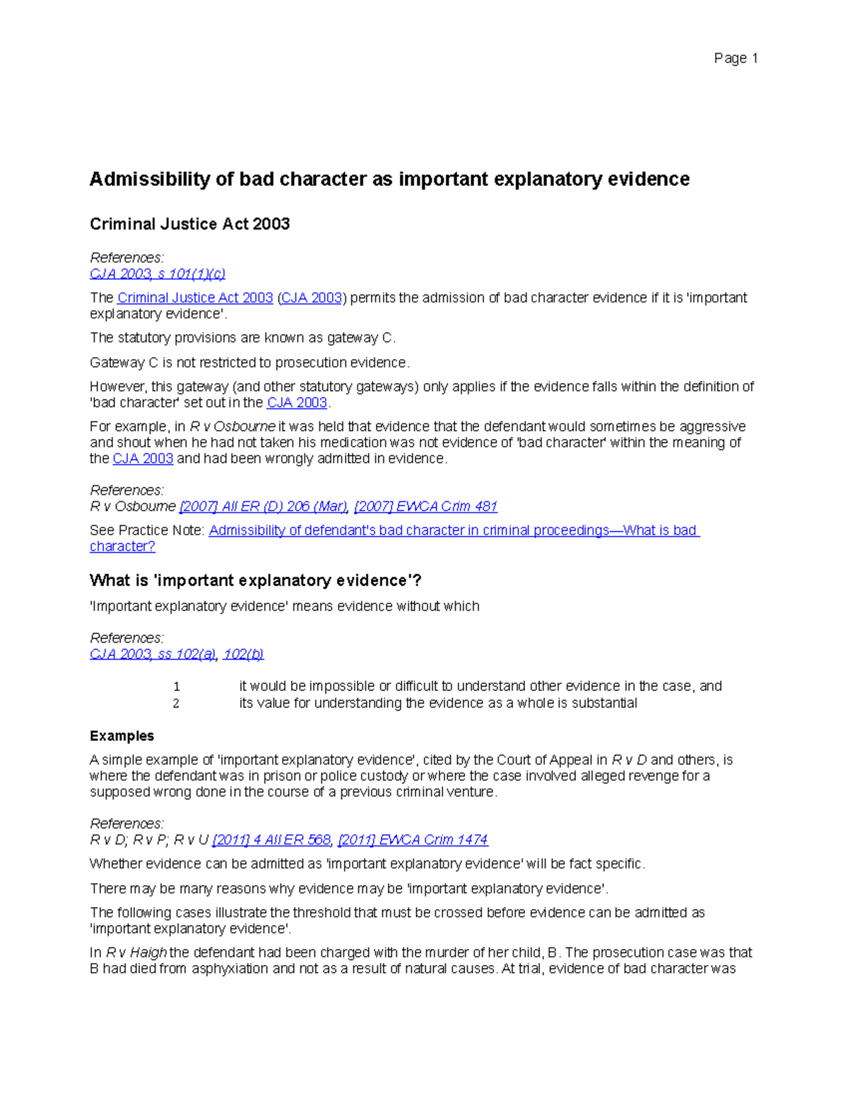 Admissibility of Bad Character Evidence Under CJA 2003 - Key Insights ...