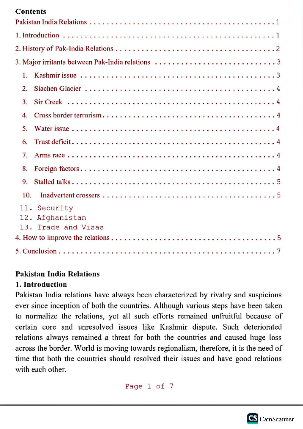 Pak-India Relations: Key Issues and Pathways to Peace - Studocu