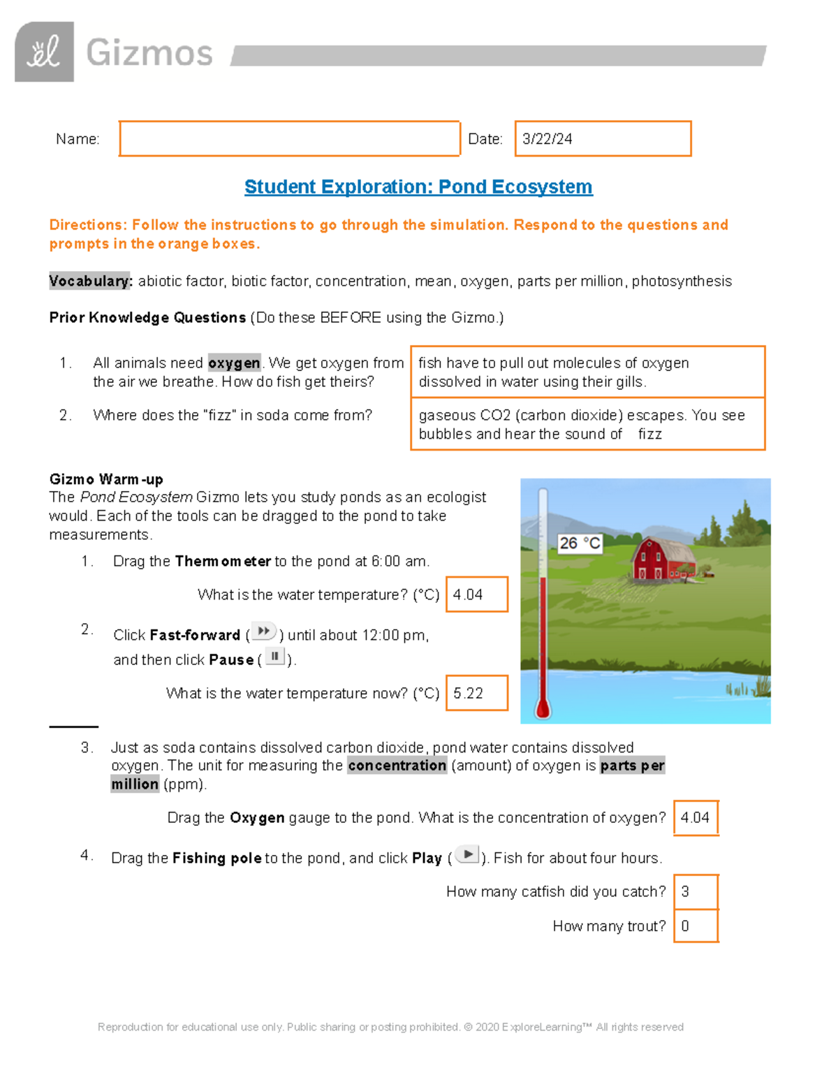 Kinn - 040: Exploring the Pond Ecosystem - Student Simulation Guide ...