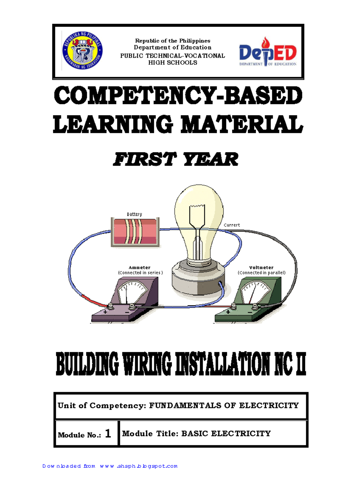 Building Wiring Installation NC II: Module 1 - Basic Electricity - Studocu
