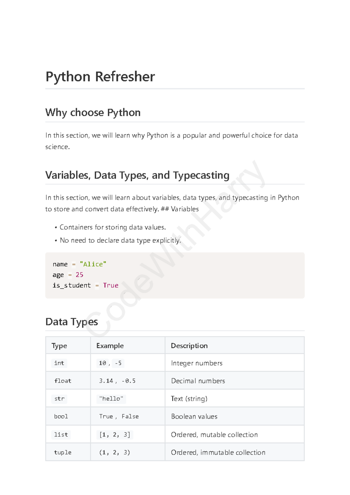 Python 101: Introduction to Python Programming Concepts - Studocu