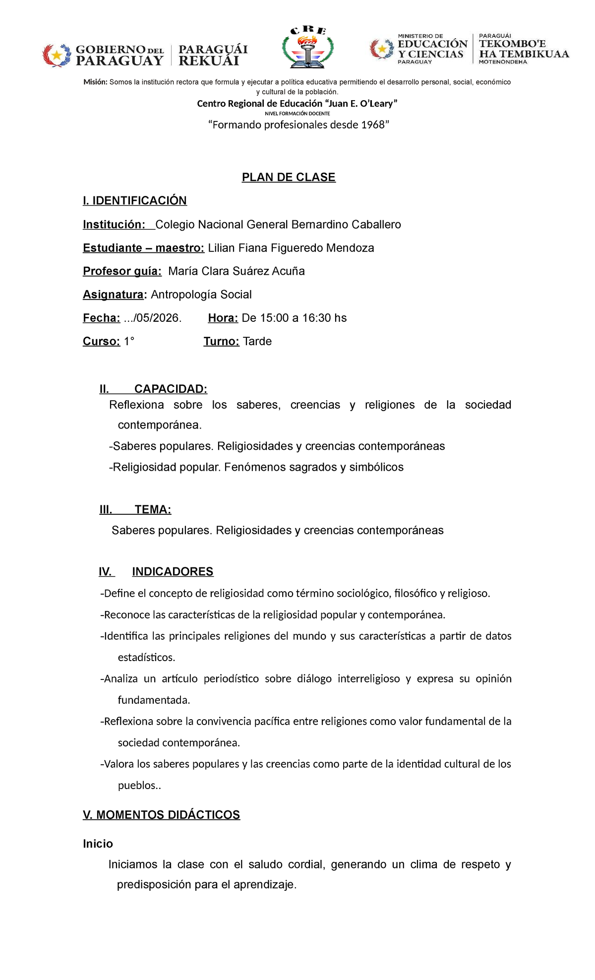 Antropología Social: Plan de Clase I - Religiosidades y Creencias ...