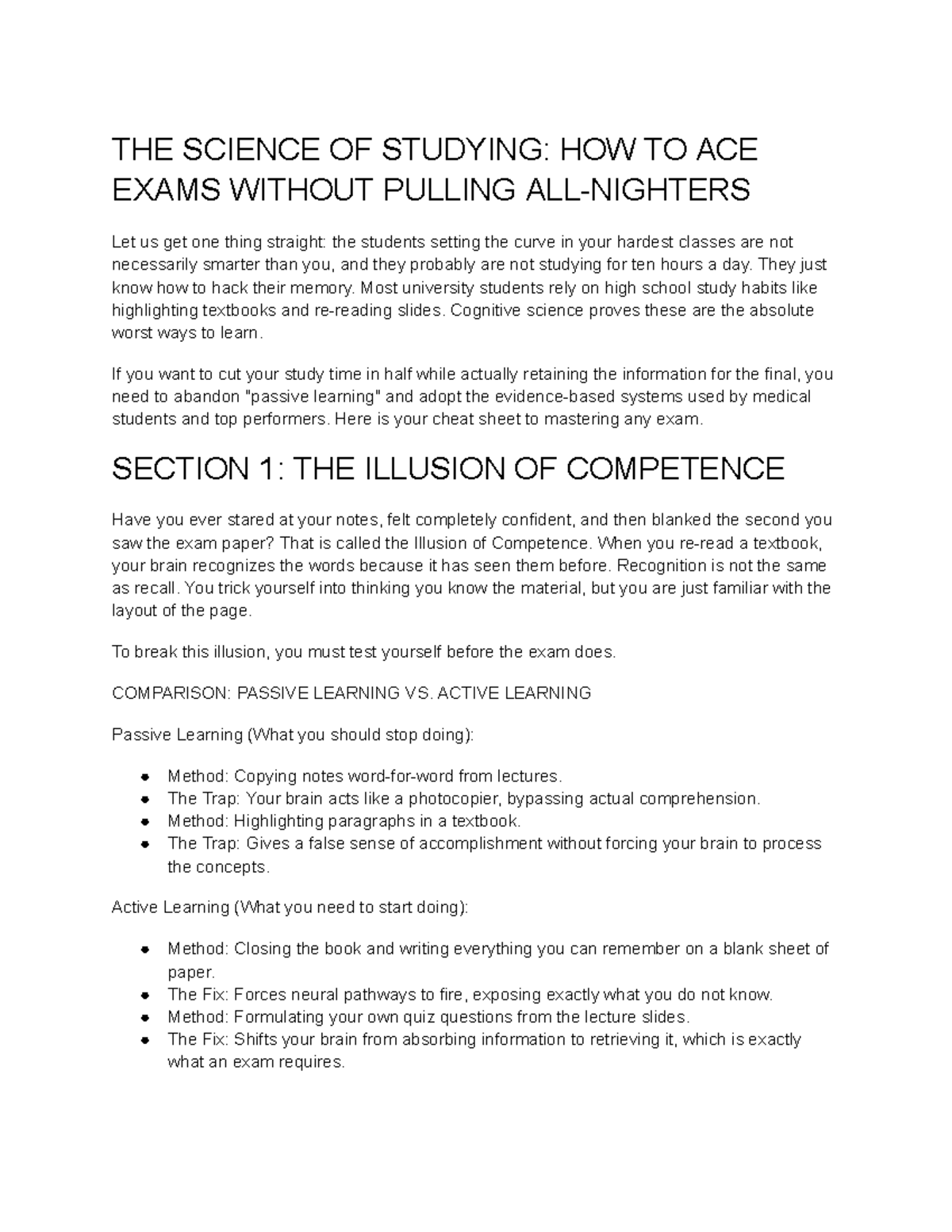 PSY 101: Mastering Study Techniques for Exam Success - Studocu