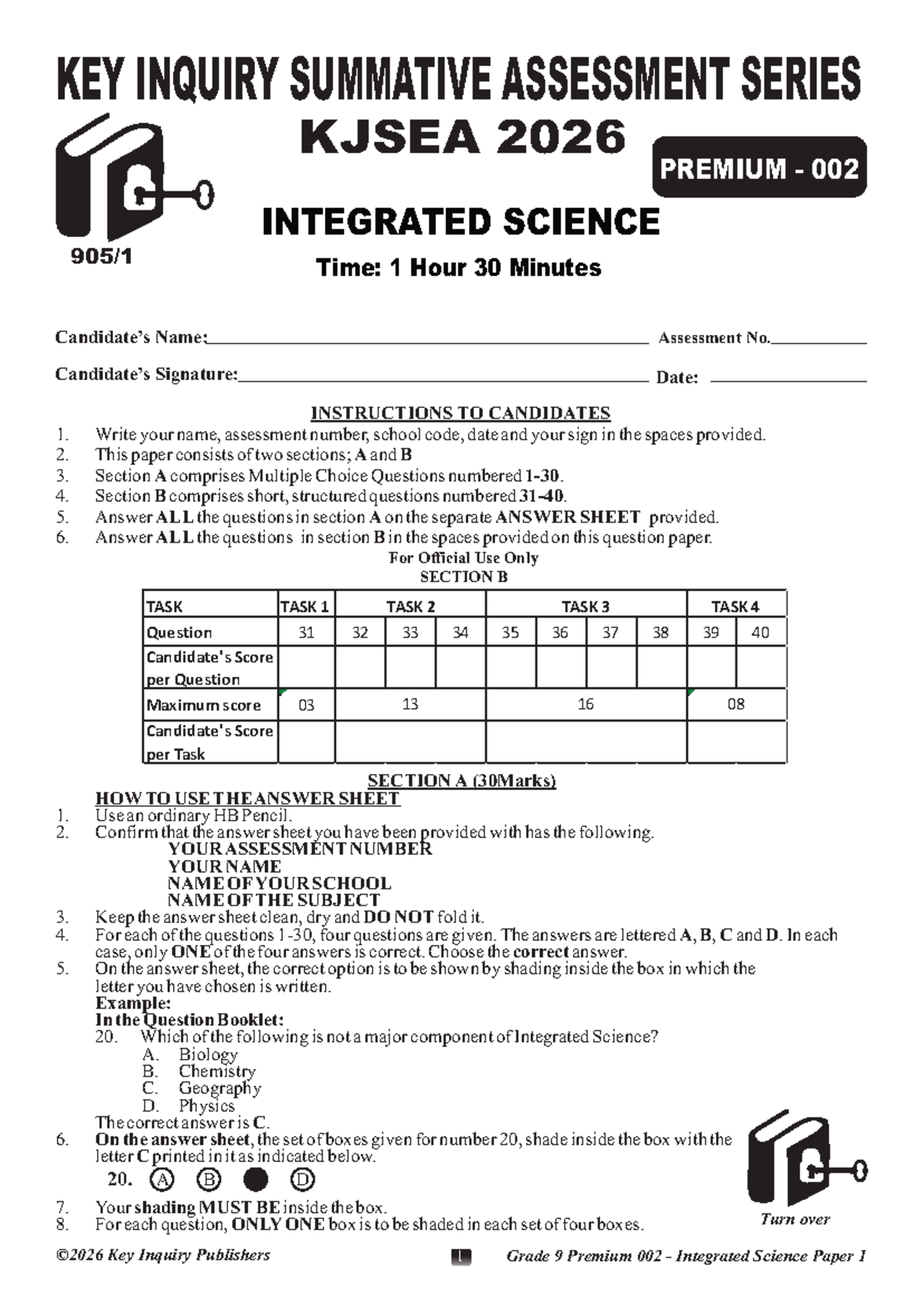 Integrated Science 1 - KJSEA 2026 Premium Assessment Notes - Studocu
