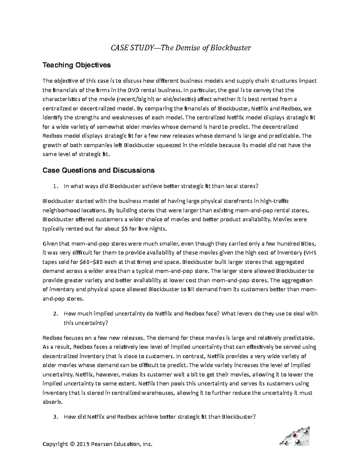 424090665 CASE Study SCMblockbuster docx - CASE STUDY—The Demise of ...