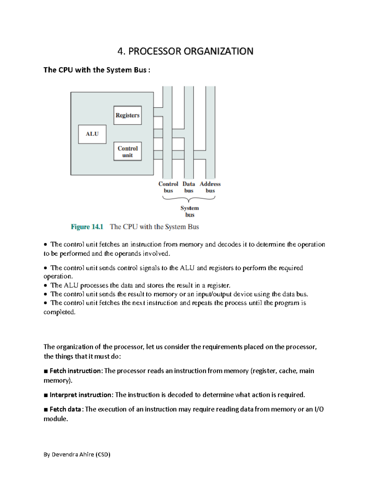 Unit 4 COA - Processor Organization and CPU Architecture Overview - Studocu