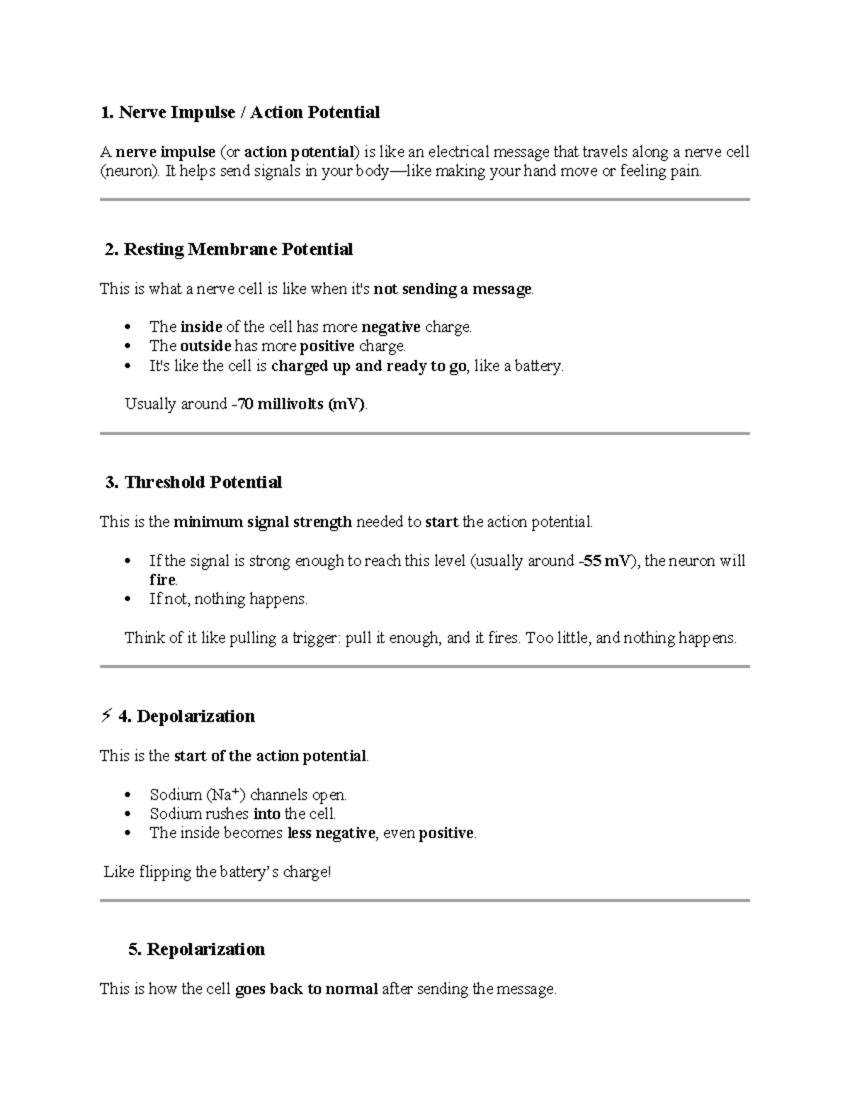 Nerve Impulse Fundamentals: Action & Resting Potentials - Studocu