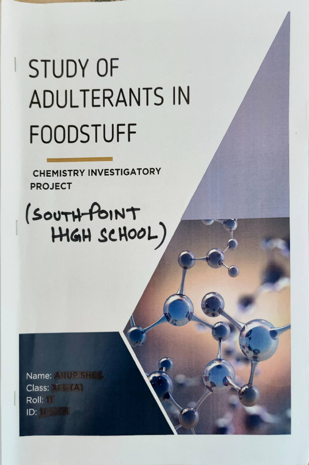 Chemistry Project: Study of Food Adulterants (Class XI) - Studocu